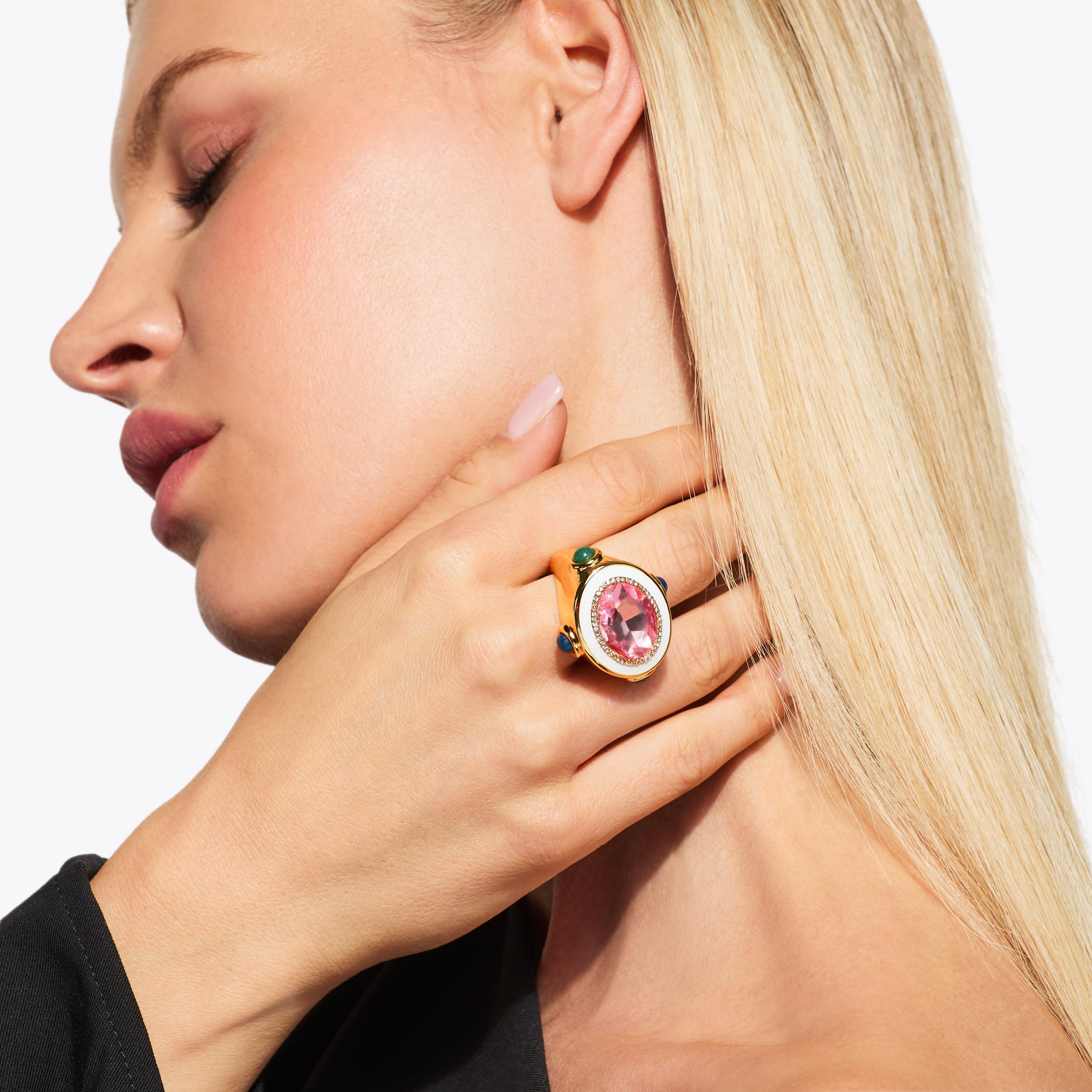 KENSINGTON GEM RING Gold Ring by KURT GEIGER LONDON