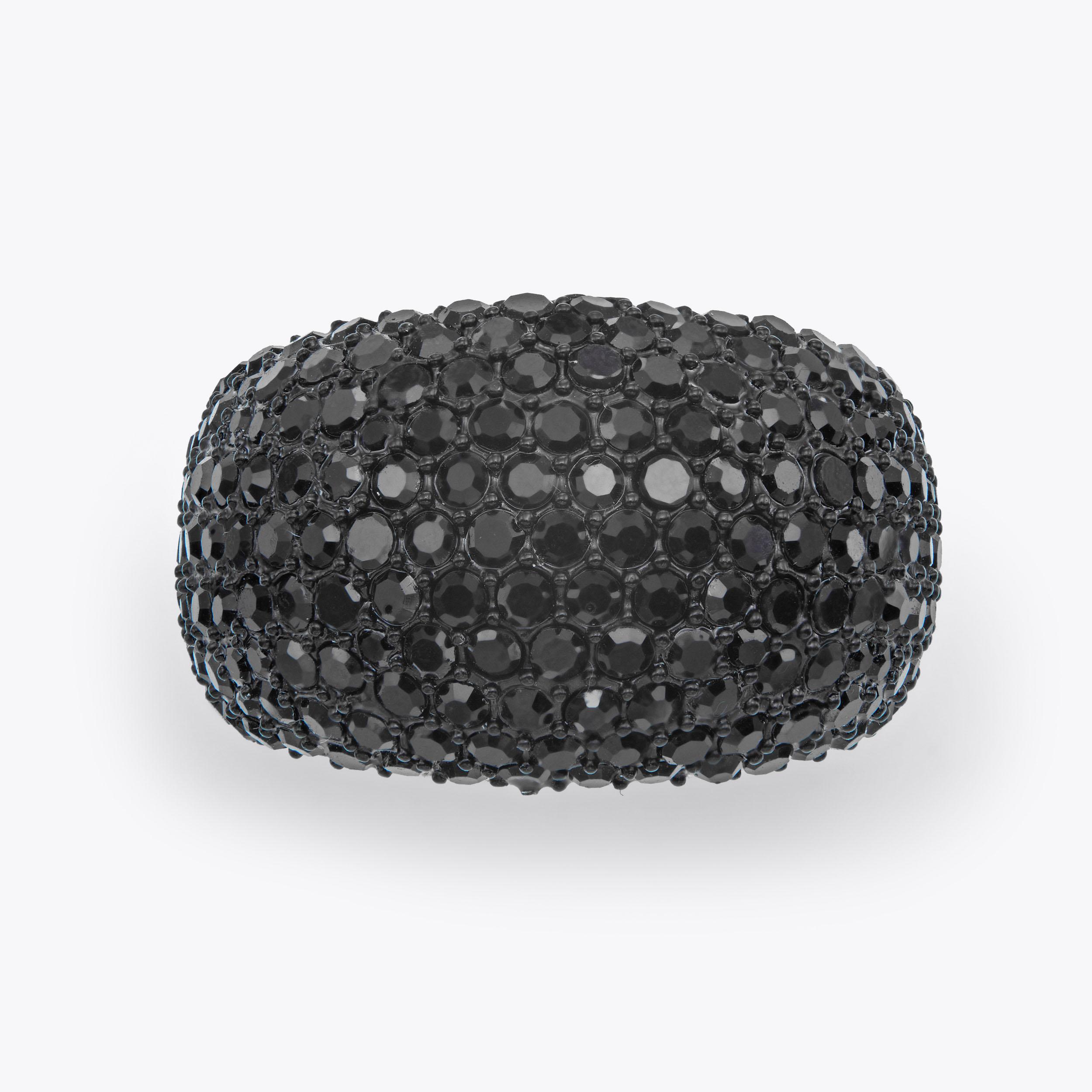 PAVE DOME RING Black Dome Ring by KURT GEIGER LONDON