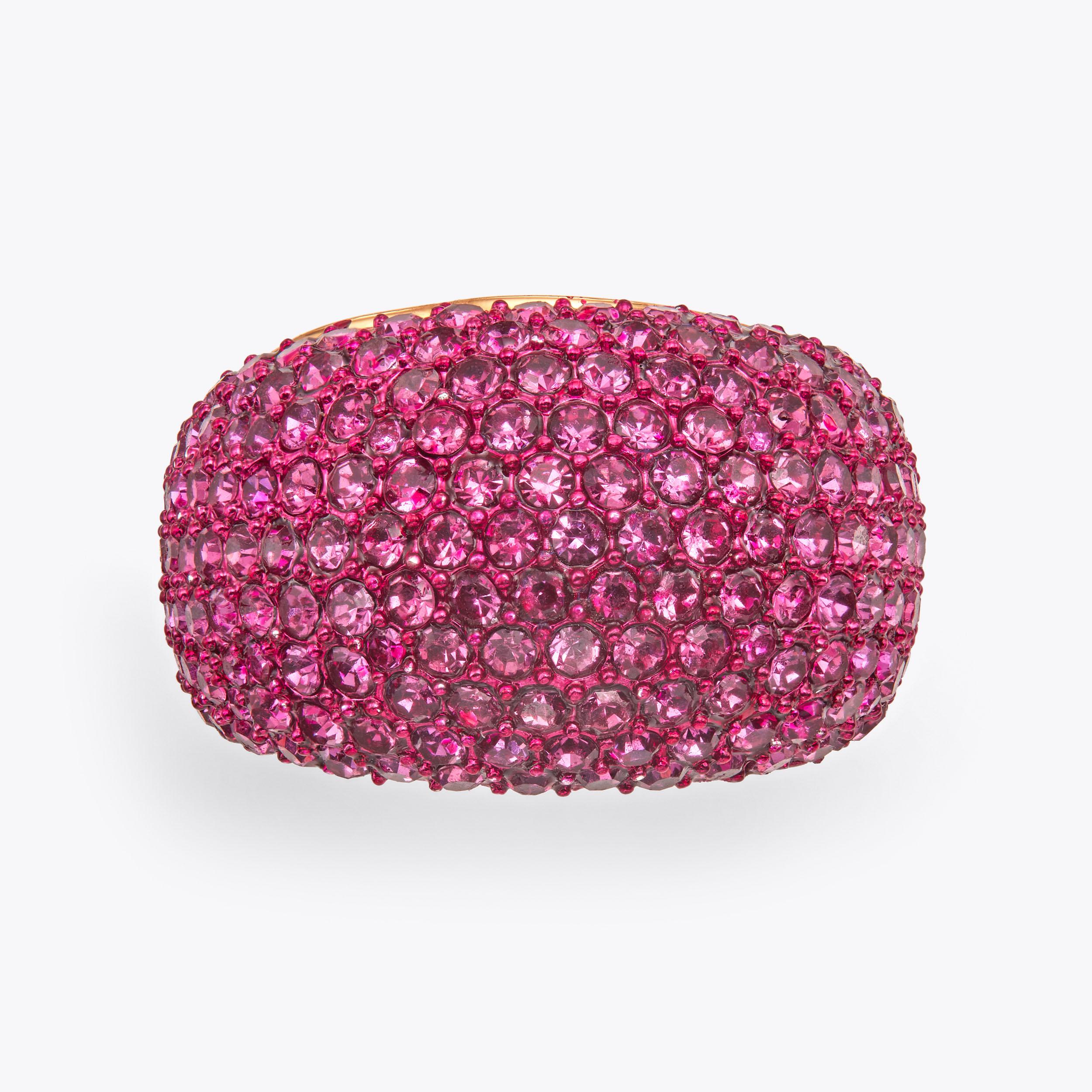 PAVE DOME RING Fuchsia Crystal Dome Ring by KURT GEIGER LONDON