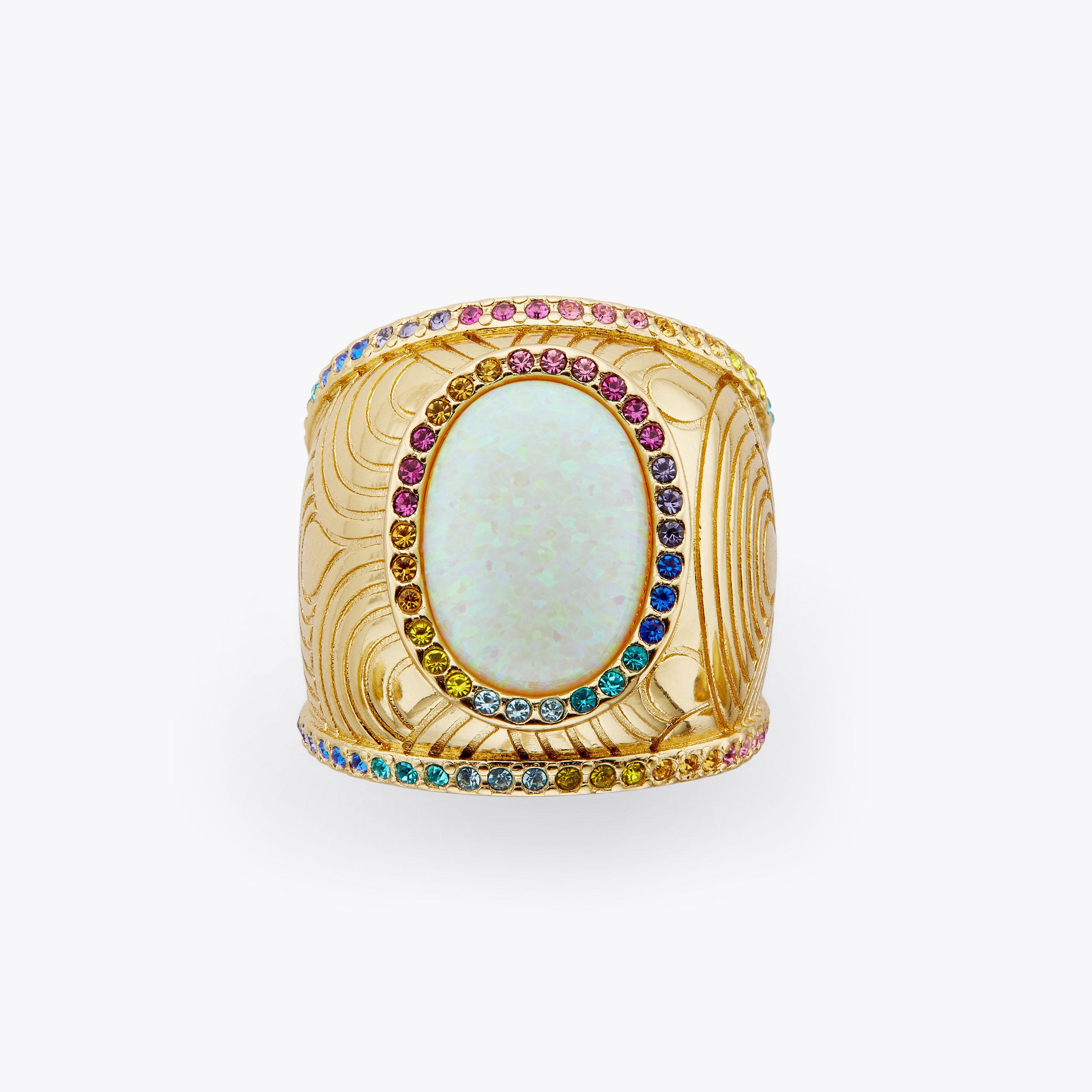 SOUTHBANK RING Gold Tone Southbank Wide Ring by KURT GEIGER LONDON