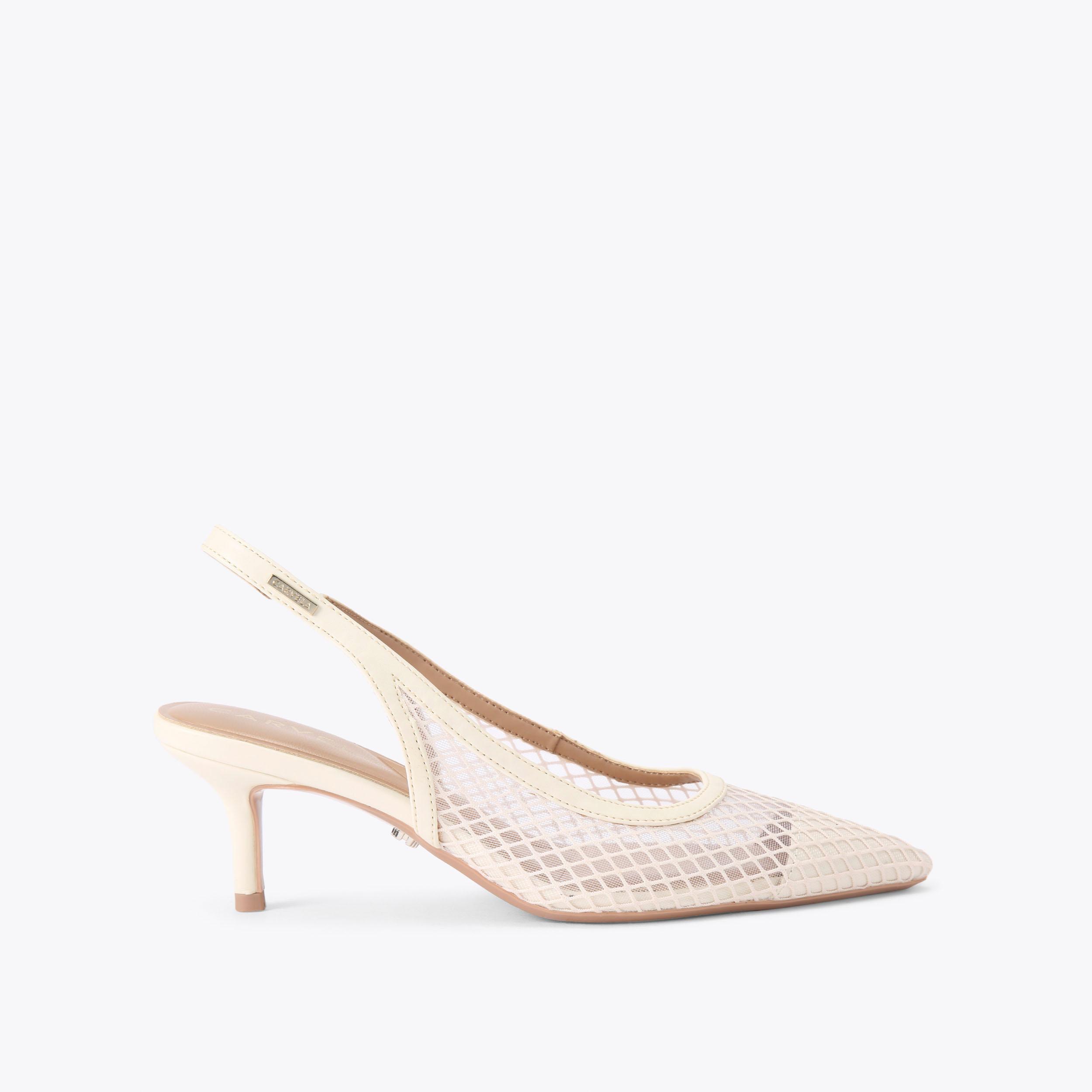 MUSE 60 Bone Kitten Slingback Heels by CARVELA