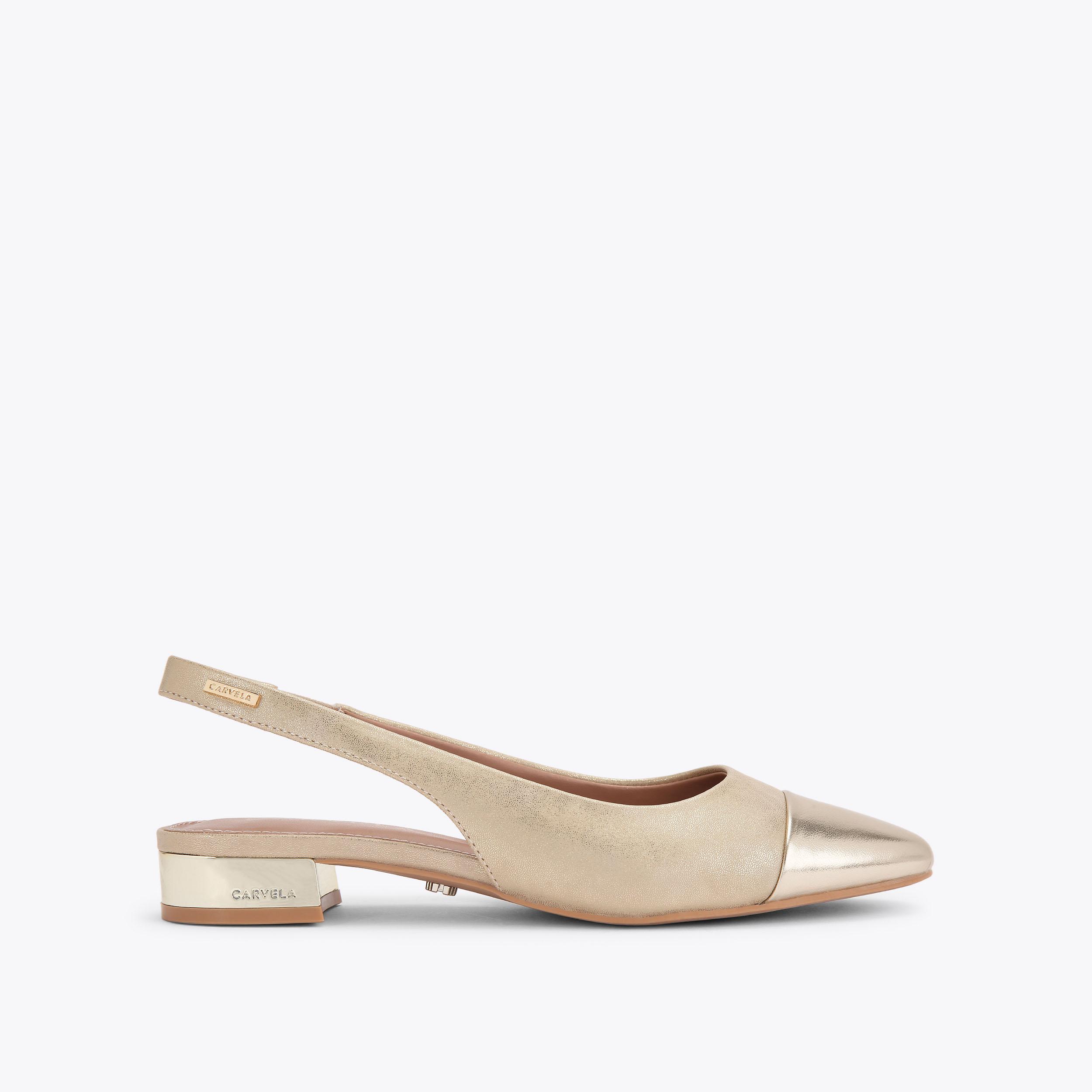 AMELIA Metallic Gold Slingback Flats by CARVELA