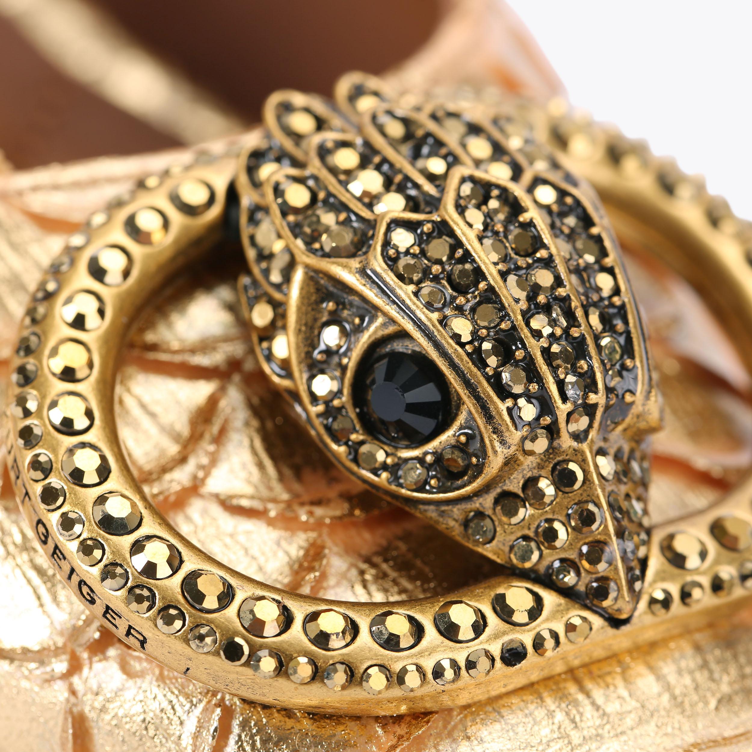 CHELSEA BLOCK SLINGBACK Brushed Gold 3D Slingback Heel by KURT GEIGER ...