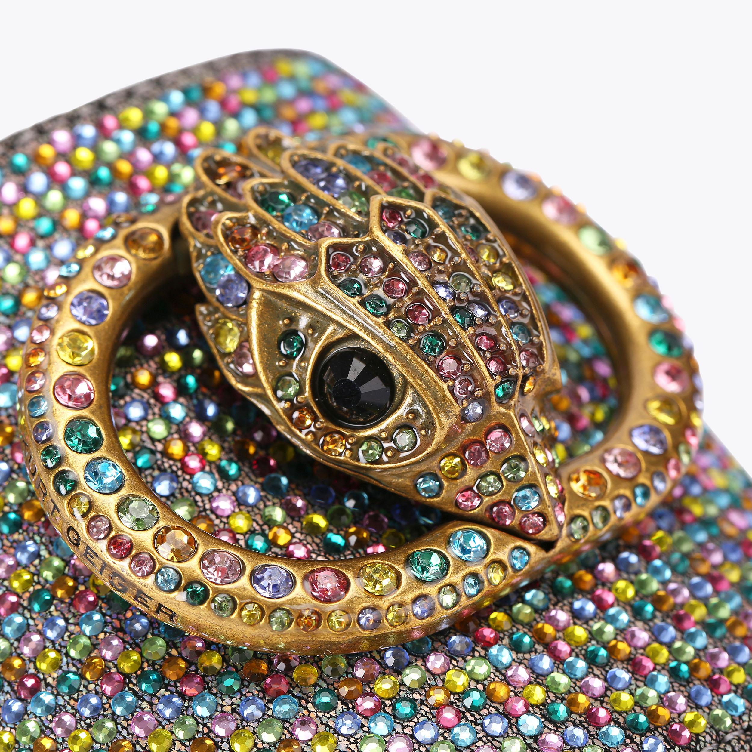 CHELSEA FLAT SANDAL Rainbow Crystal Slip On Sandał by KURT GEIGER LONDON