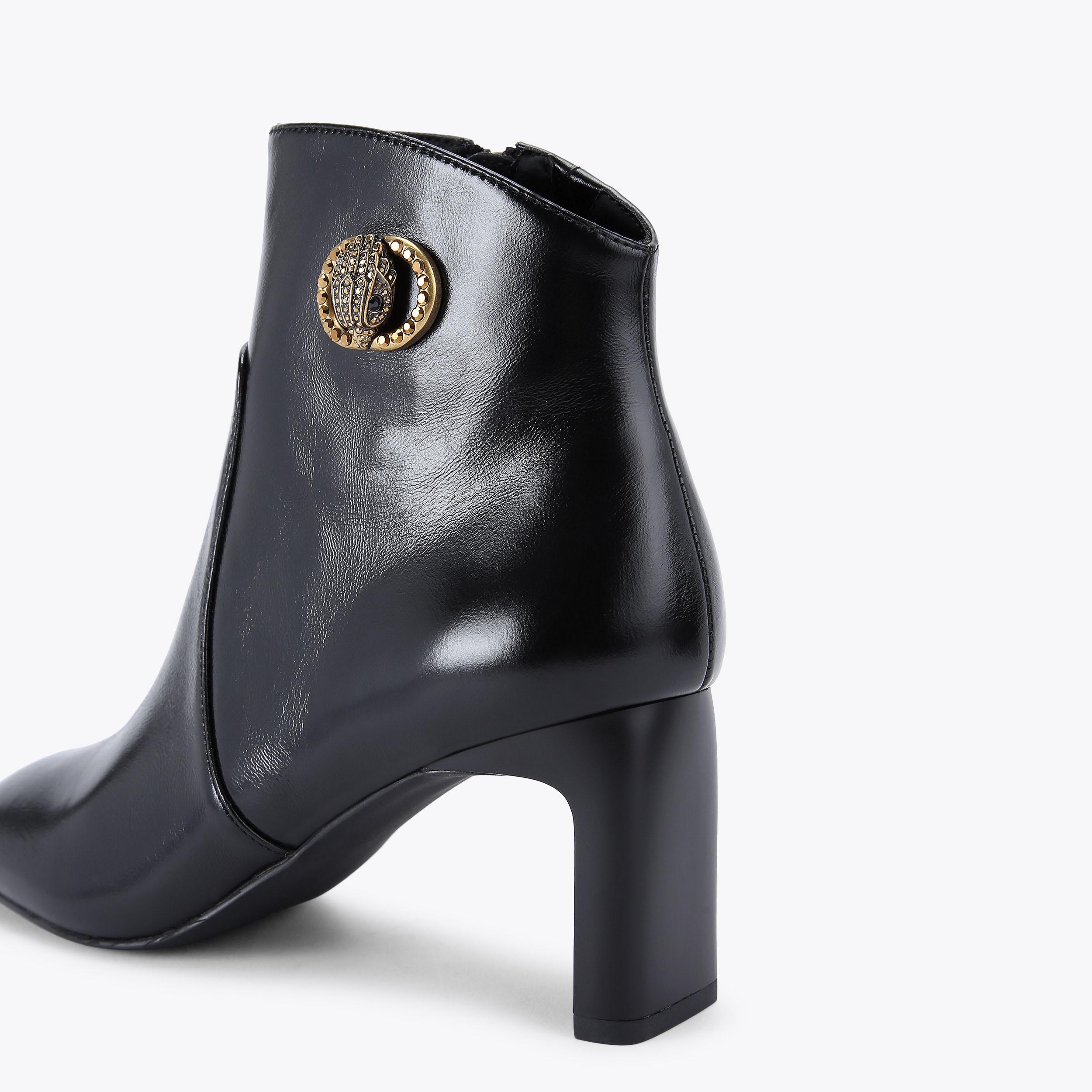 CHELSEA SQUARE TOE BOOTIE Black Leather Ankle Boot by KURT GEIGER LONDON