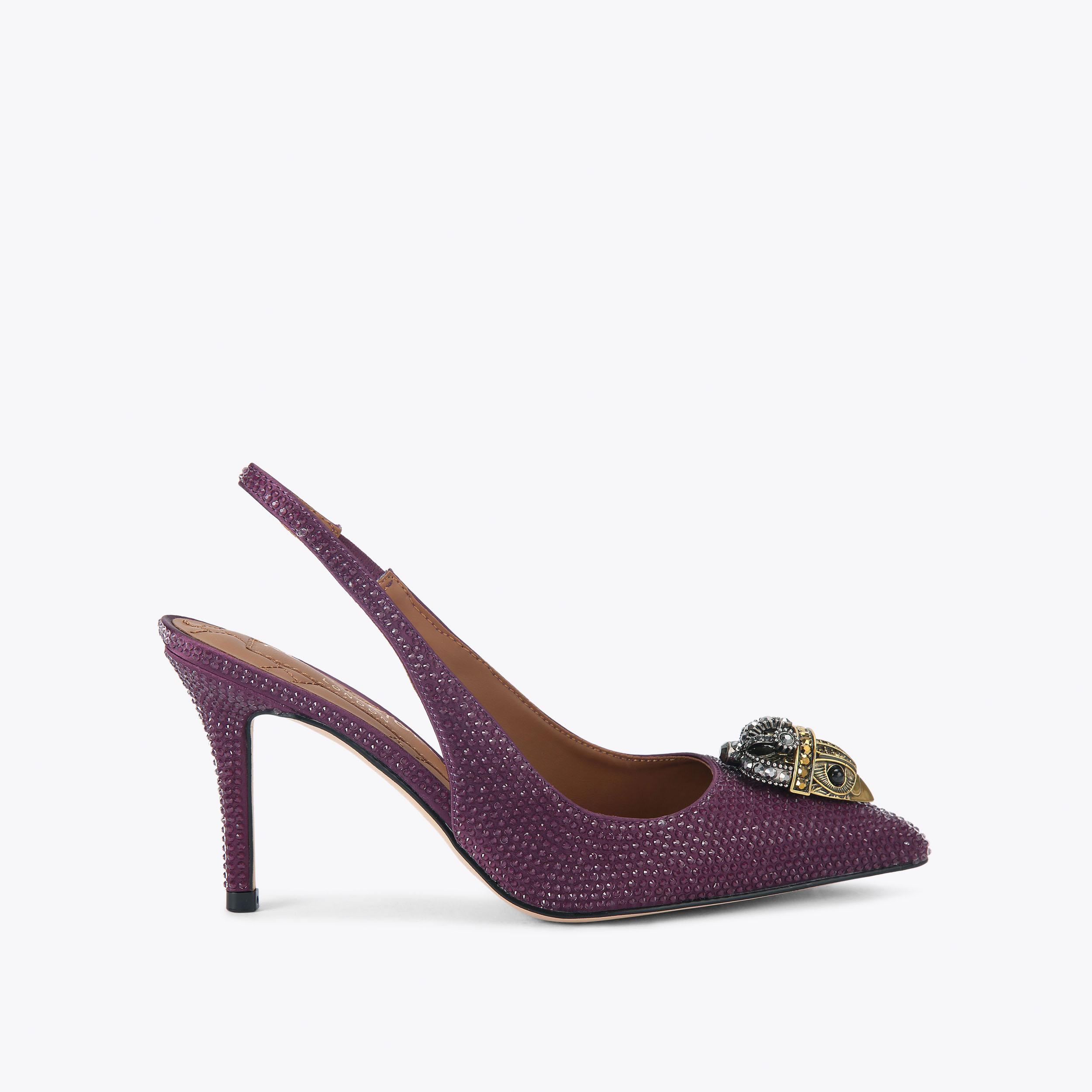 BELGRAVIA HIGH SLING Purple Crystal Slingback Heel by KURT GEIGER LONDON
