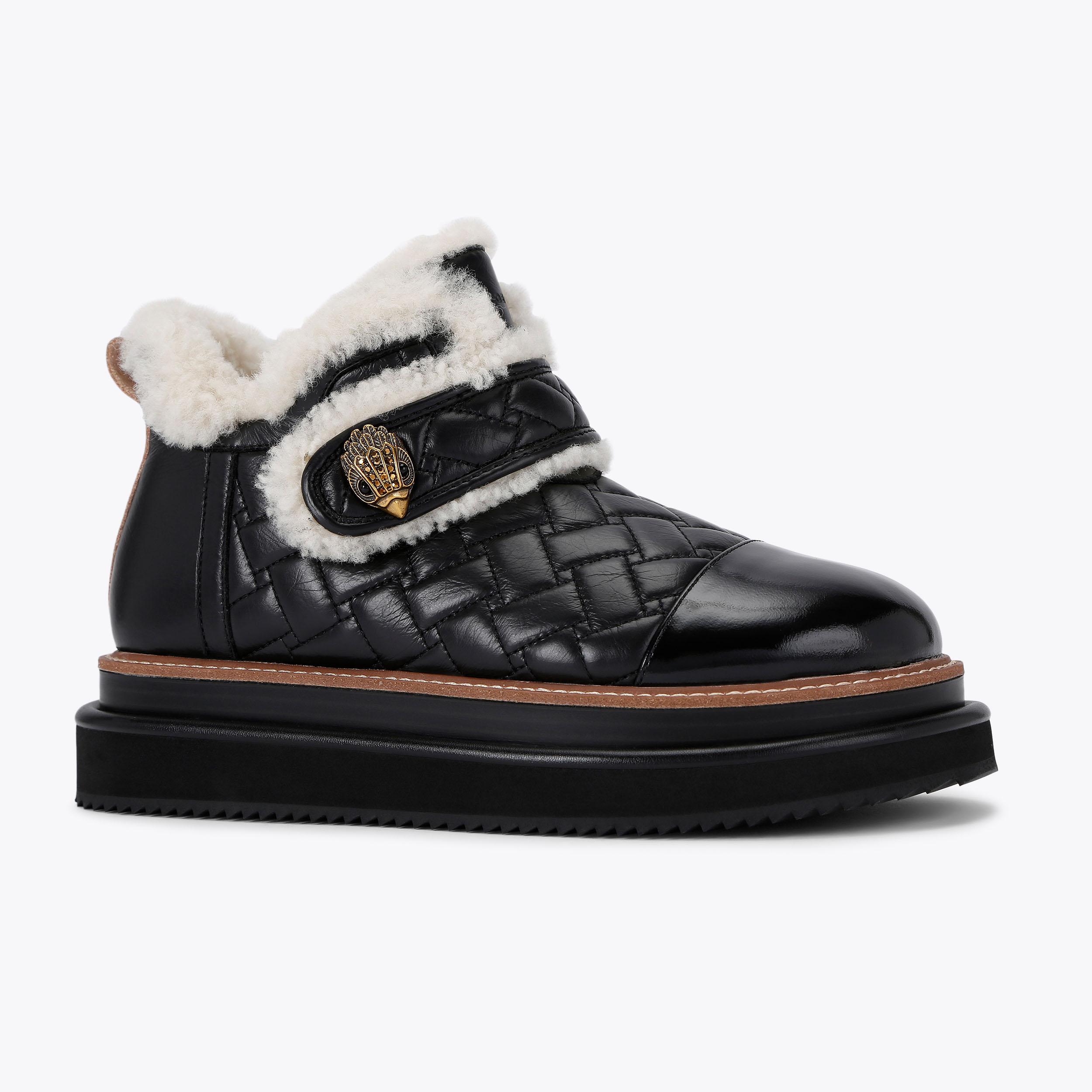 ORSON STRAP BOOT Black Quilted Leather Boot by KURT GEIGER LONDON