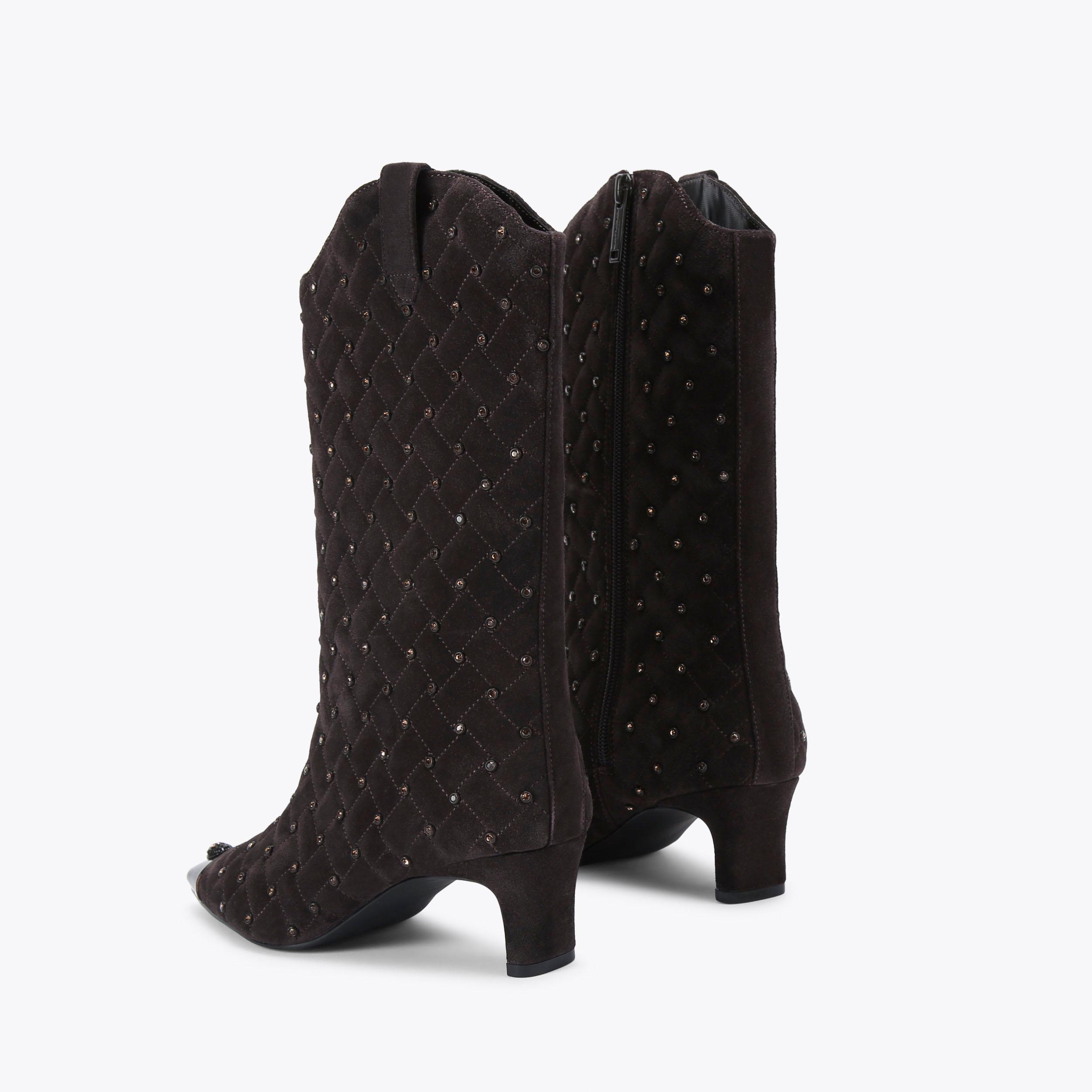 REGENT ANKLE BOOT Dark Brown Suede Ankle Boot by KURT GEIGER LONDON