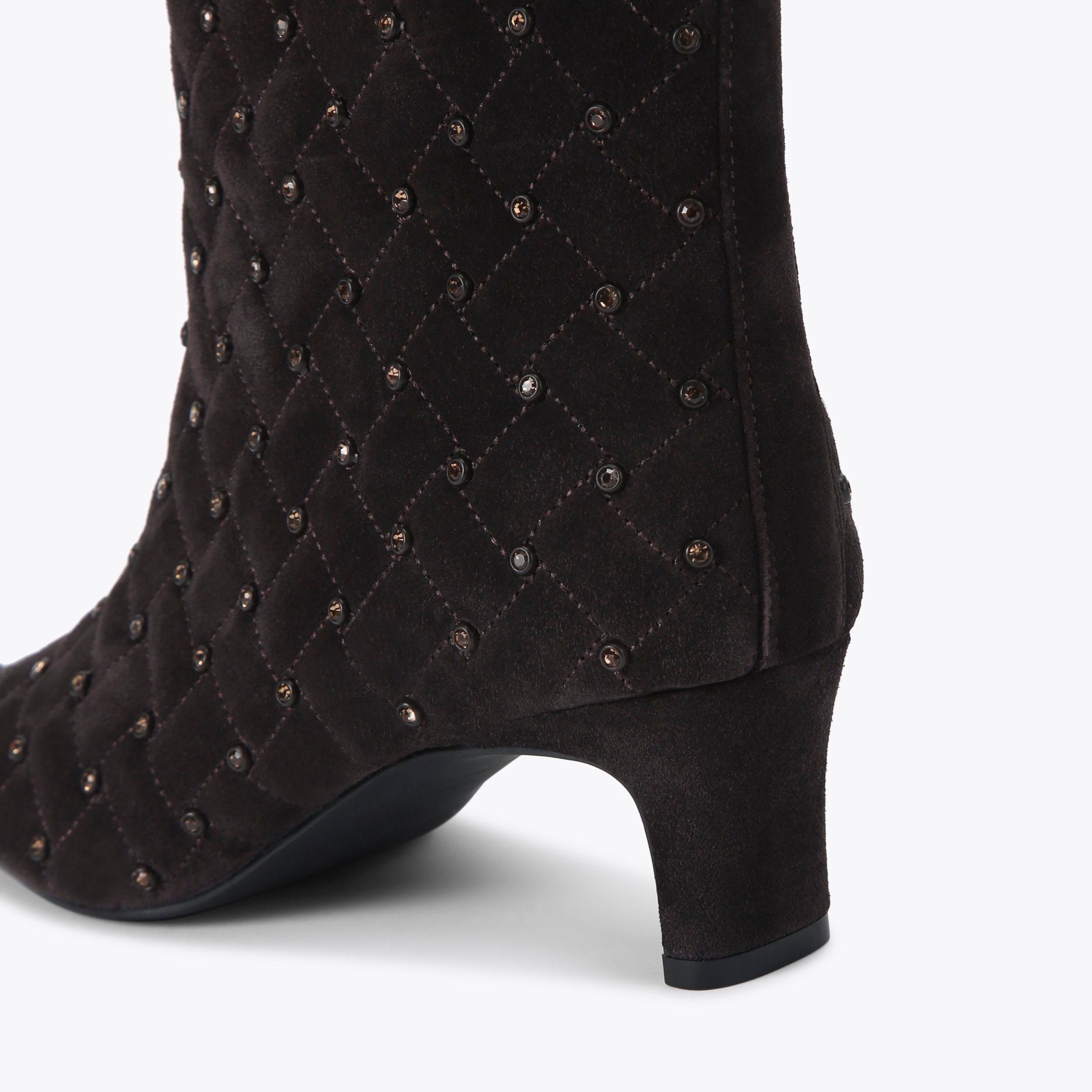 REGENT ANKLE BOOT Dark Brown Suede Ankle Boot by KURT GEIGER LONDON