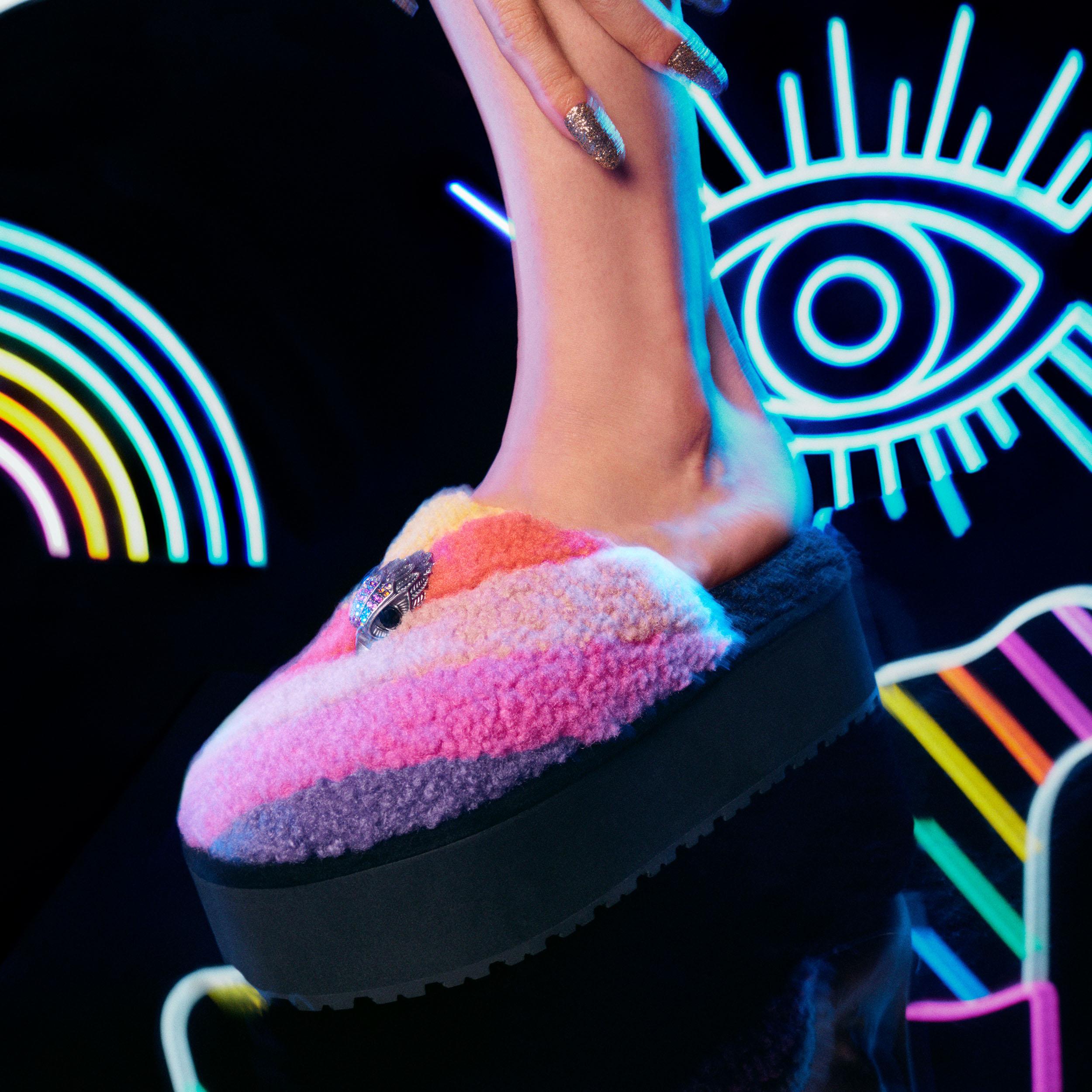 KENSINGTON PUMP SLIPPER Shearling Striped Slipper by KURT GEIGER LONDON