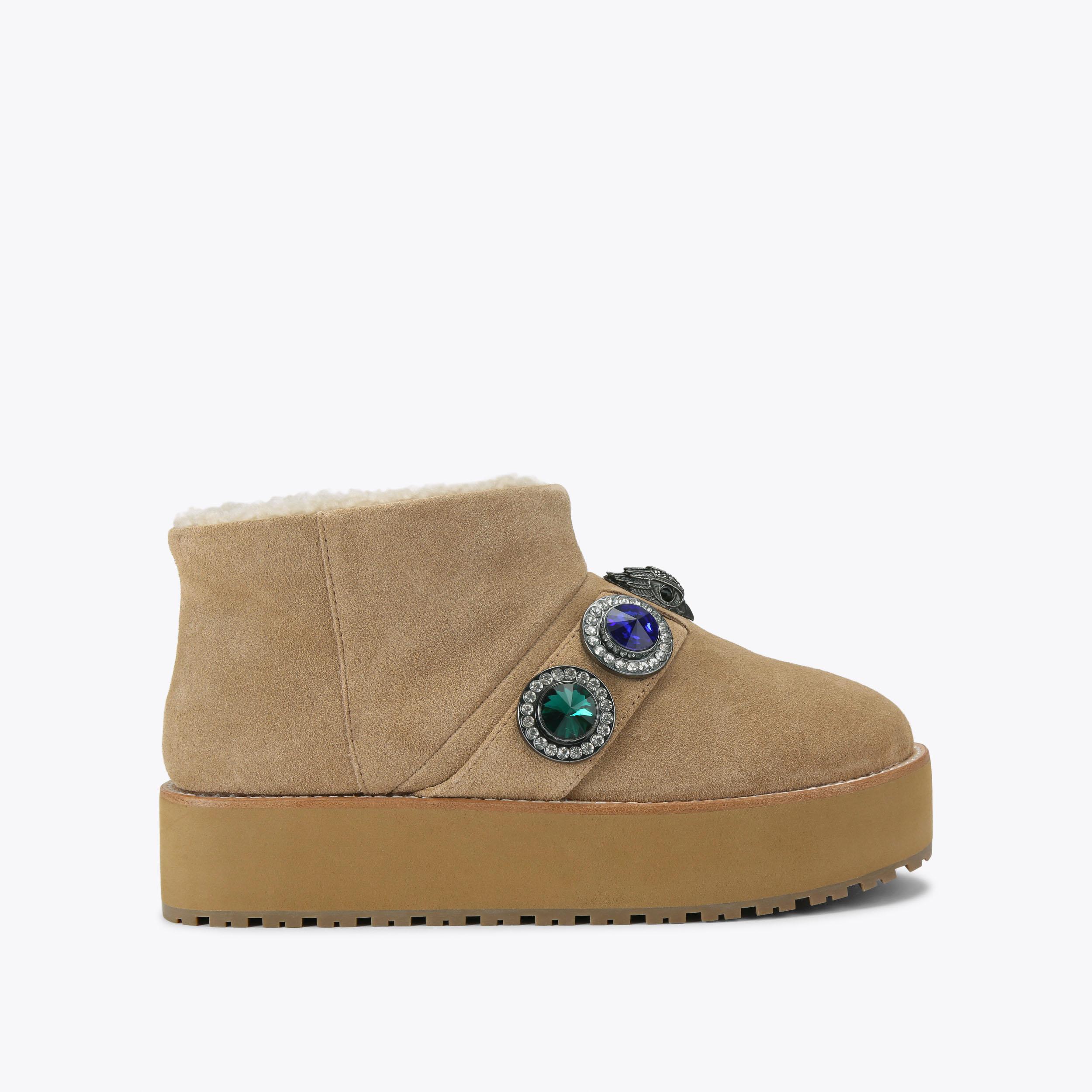 OCTAVIA TEDDY BOOTIE Suede Slip On Bootie by KURT GEIGER LONDON