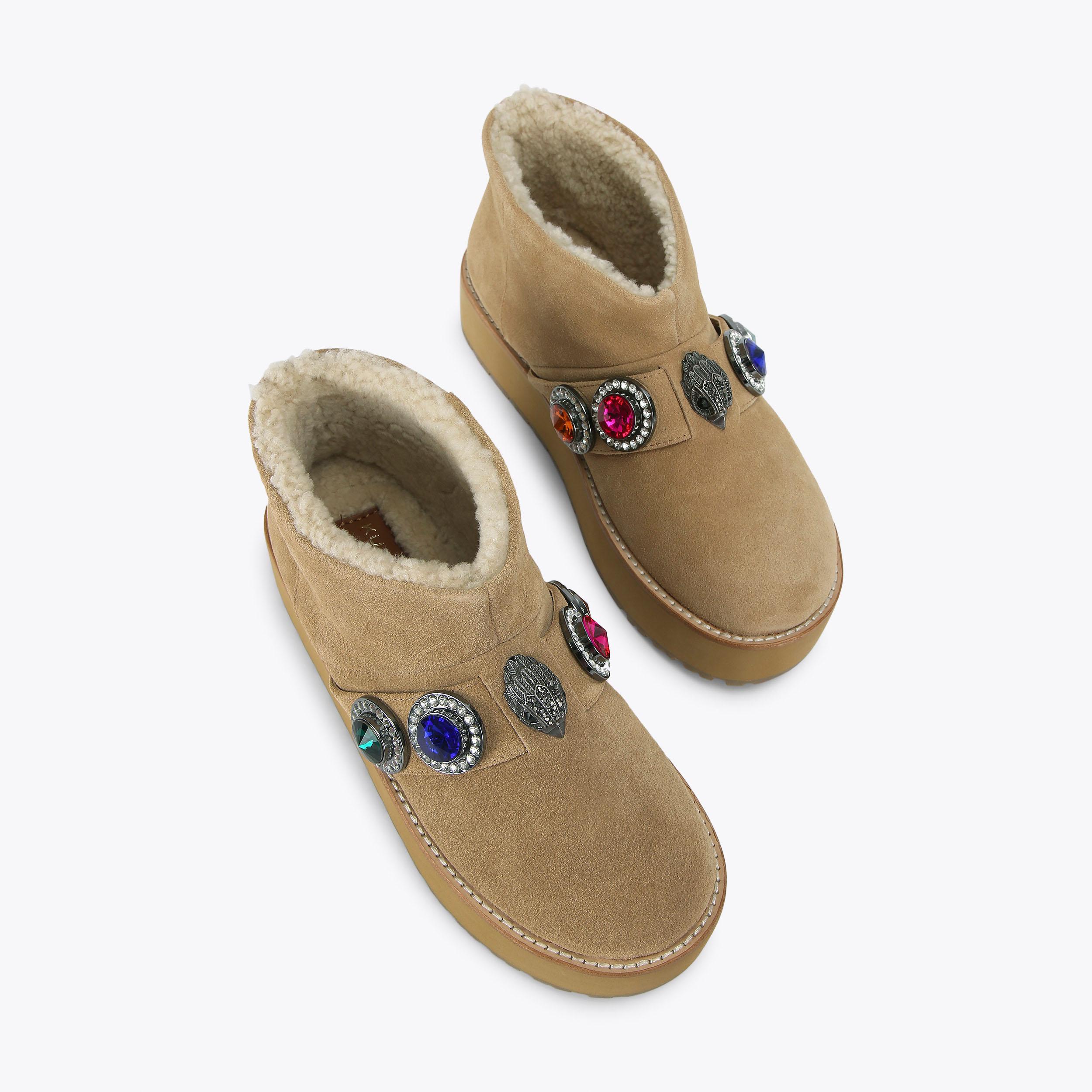 OCTAVIA TEDDY BOOTIE Suede Slip On Bootie by KURT GEIGER LONDON