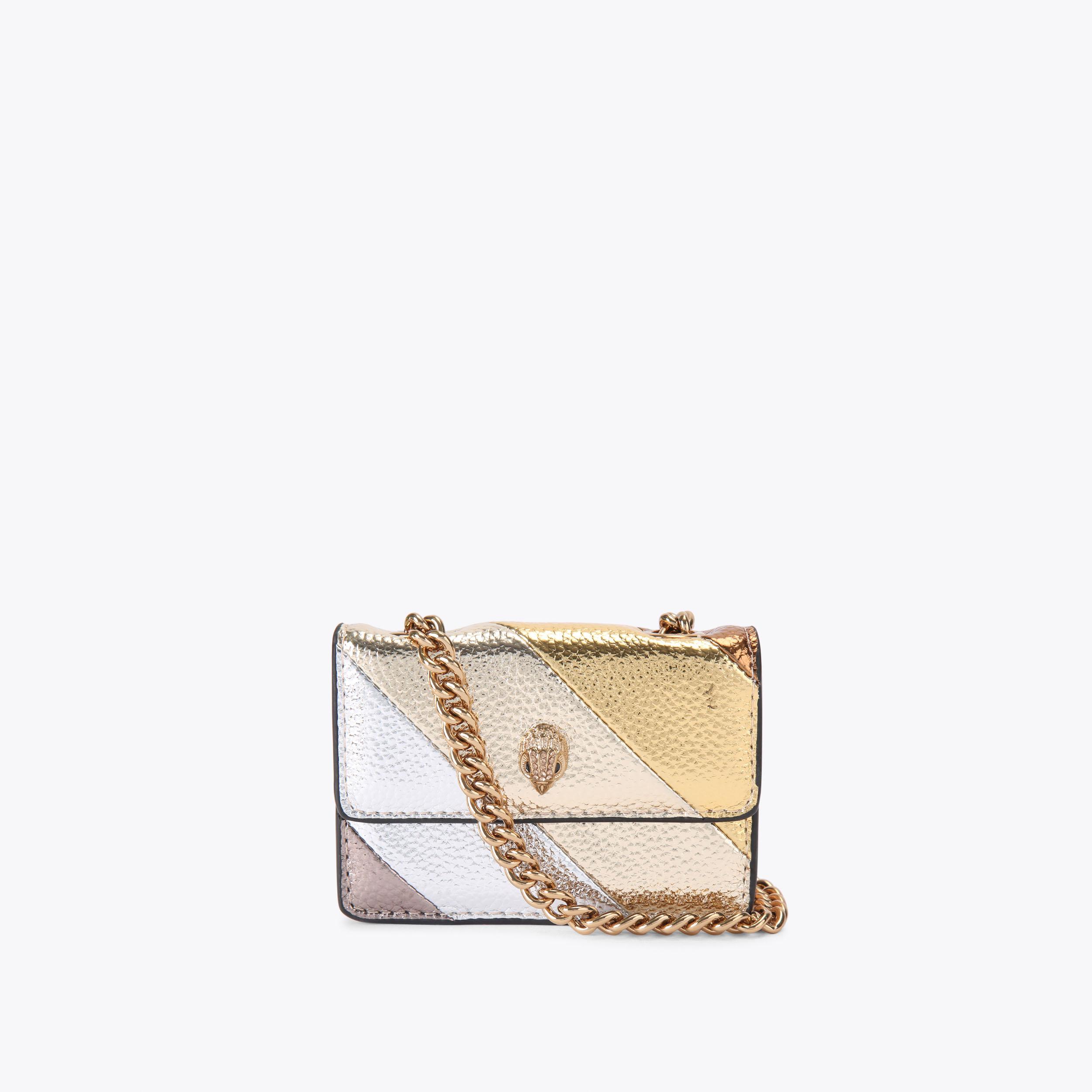 MICRO KENSINGTON Silver Glitter Micro Bag by KURT GEIGER LONDON