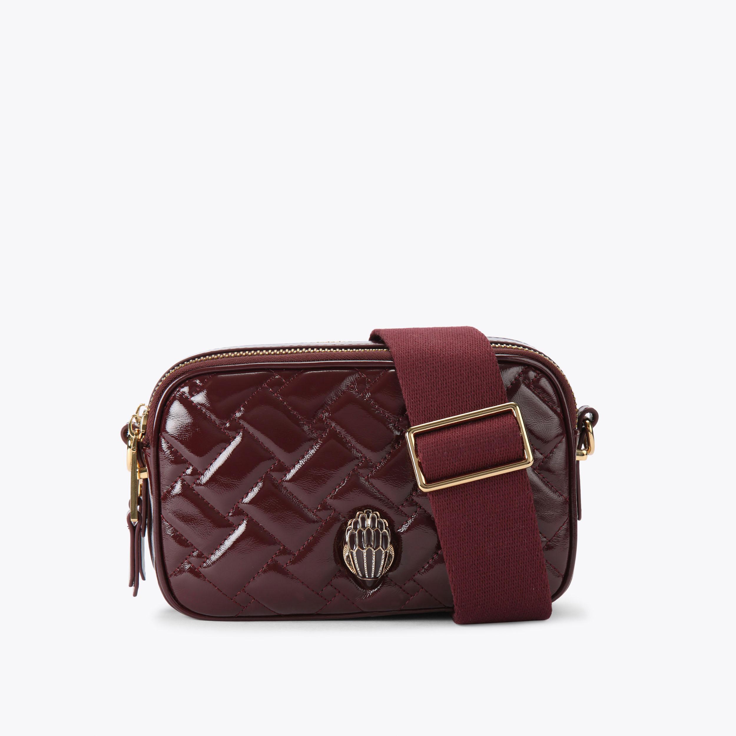 2ZIP KENSINGTON CAMERA E Wine Patent Camera Bag by KURT GEIGER LONDON