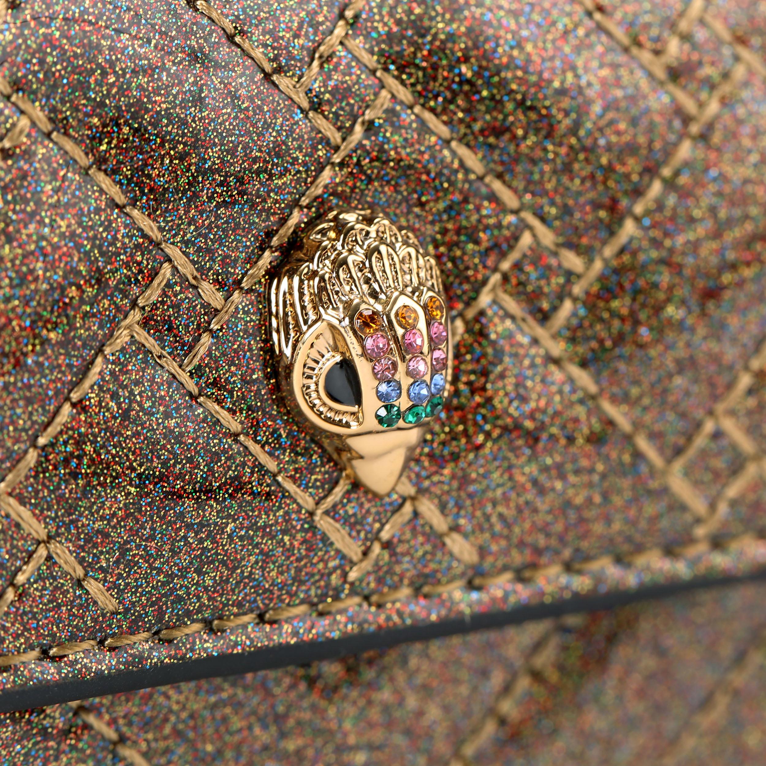 MICRO KENSINGTON Gold Glitter Micro Cross Body Bag by KURT GEIGER LONDON