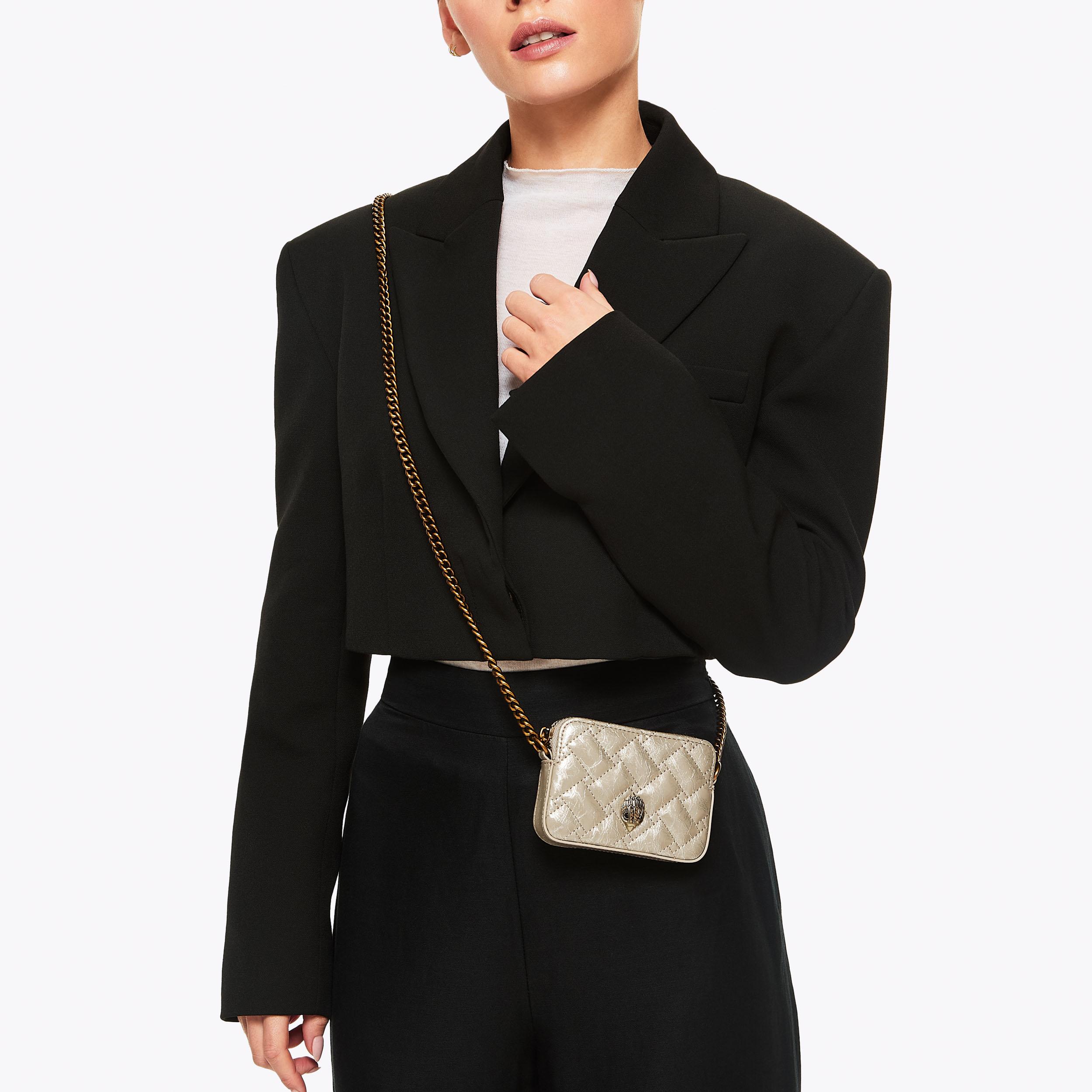 MICRO KENSINGTON CAMERA Gold Metallic Micro Camera Bag by KURT GEIGER ...