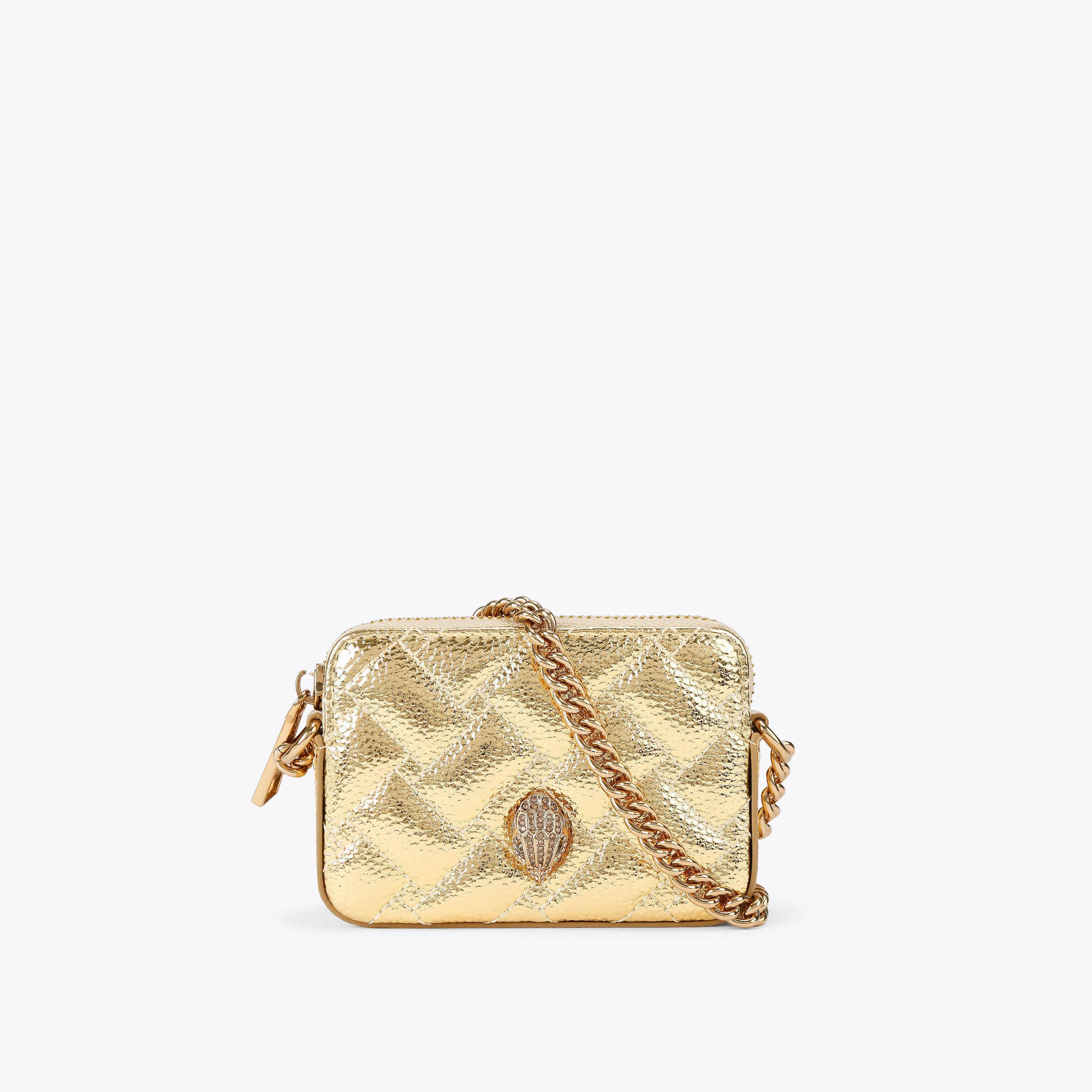 MICRO KENSINGTON CAMERA Metallic Gold Camera Bag by KURT GEIGER LONDON