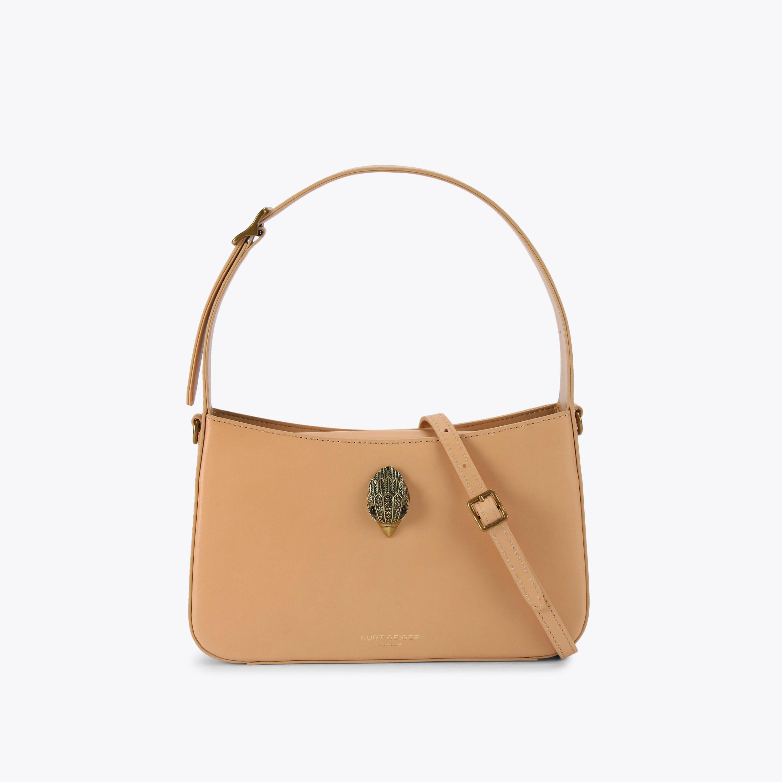 BOND SHOULDER BAG Taupe Leather Shoulder Bag by KURT GEIGER LONDON