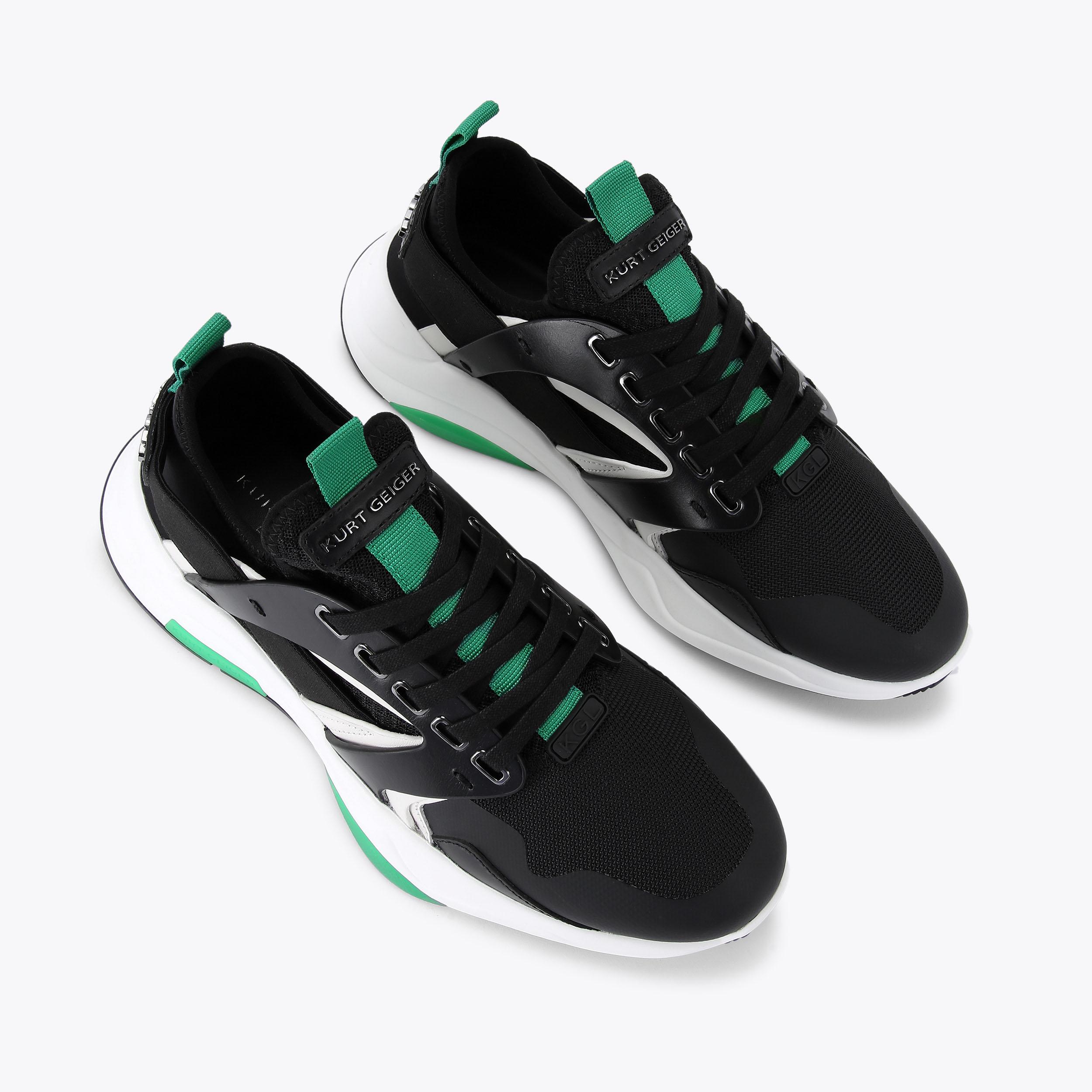 RICHMOND RUNNER Green Lace Up Trainer by KURT GEIGER LONDON