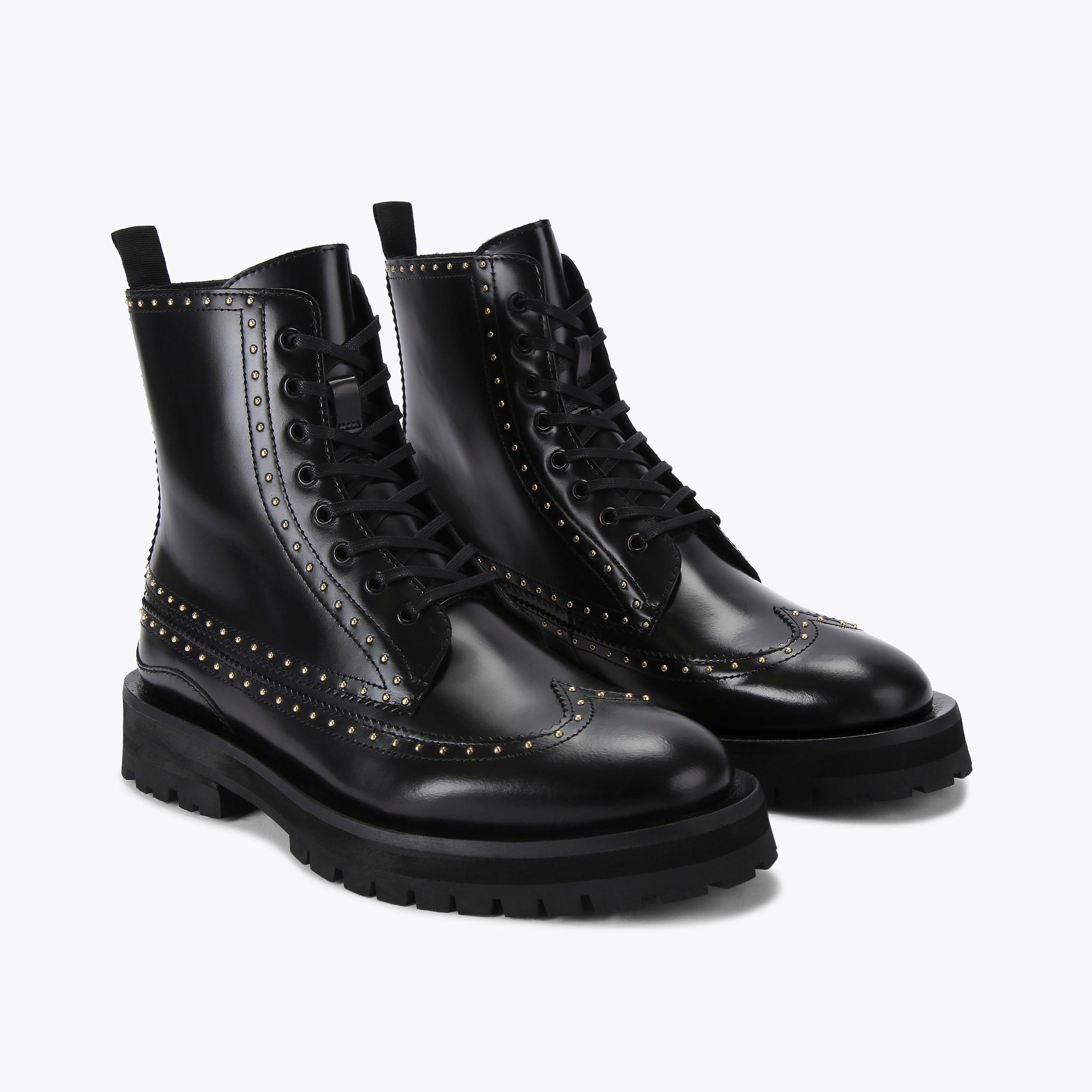 DRAYTON BOOT Black Leather Lace Up Boot by KURT GEIGER LONDON