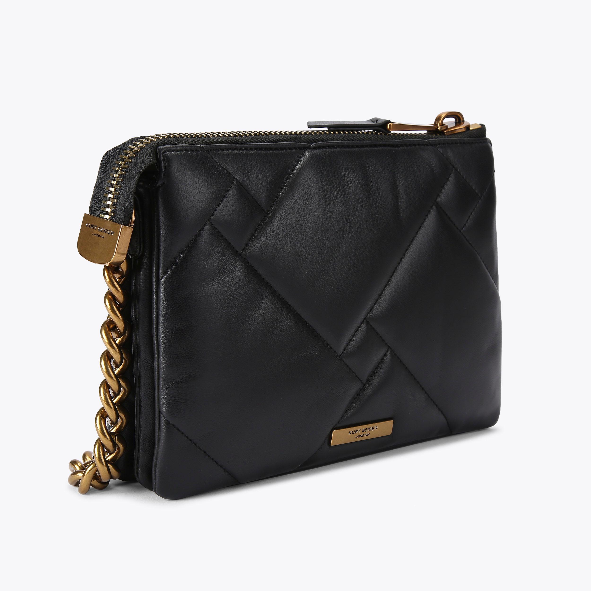 KENSINGTON PUFF 3 POUCH Black Pouch Bag by KURT GEIGER LONDON