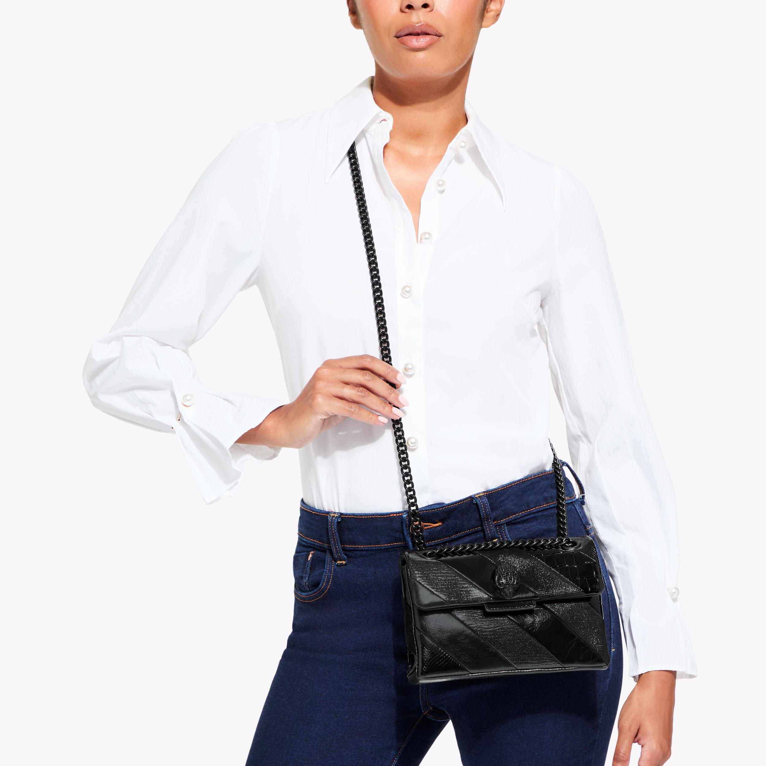 MINI KENSINGTON L DR Black Diagonal Cross Body Bag by KURT GEIGER LONDON