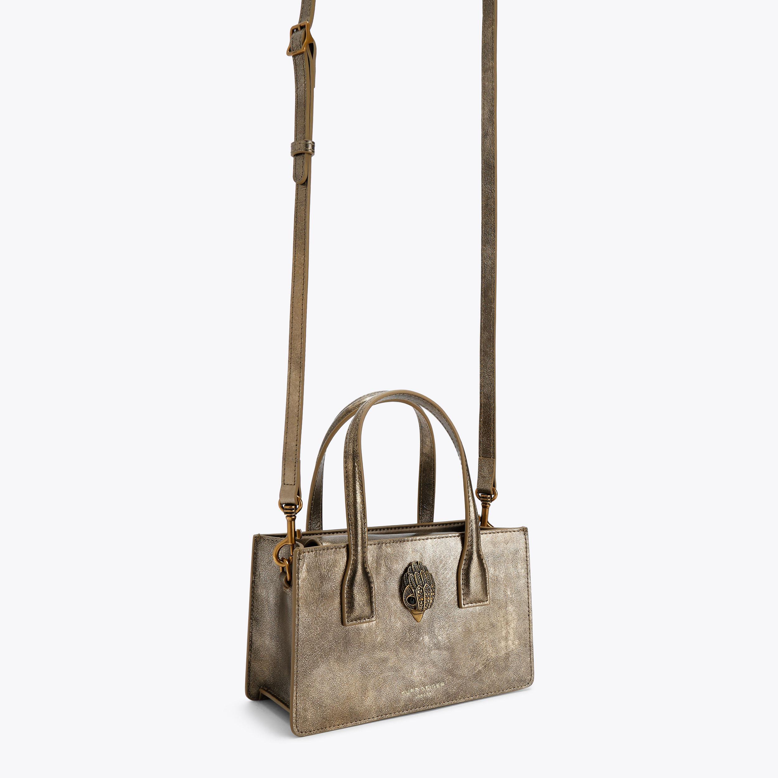 MINI BOND TOTE Metallic Bronze Top Handle Tote Bag by KURT GEIGER LONDON