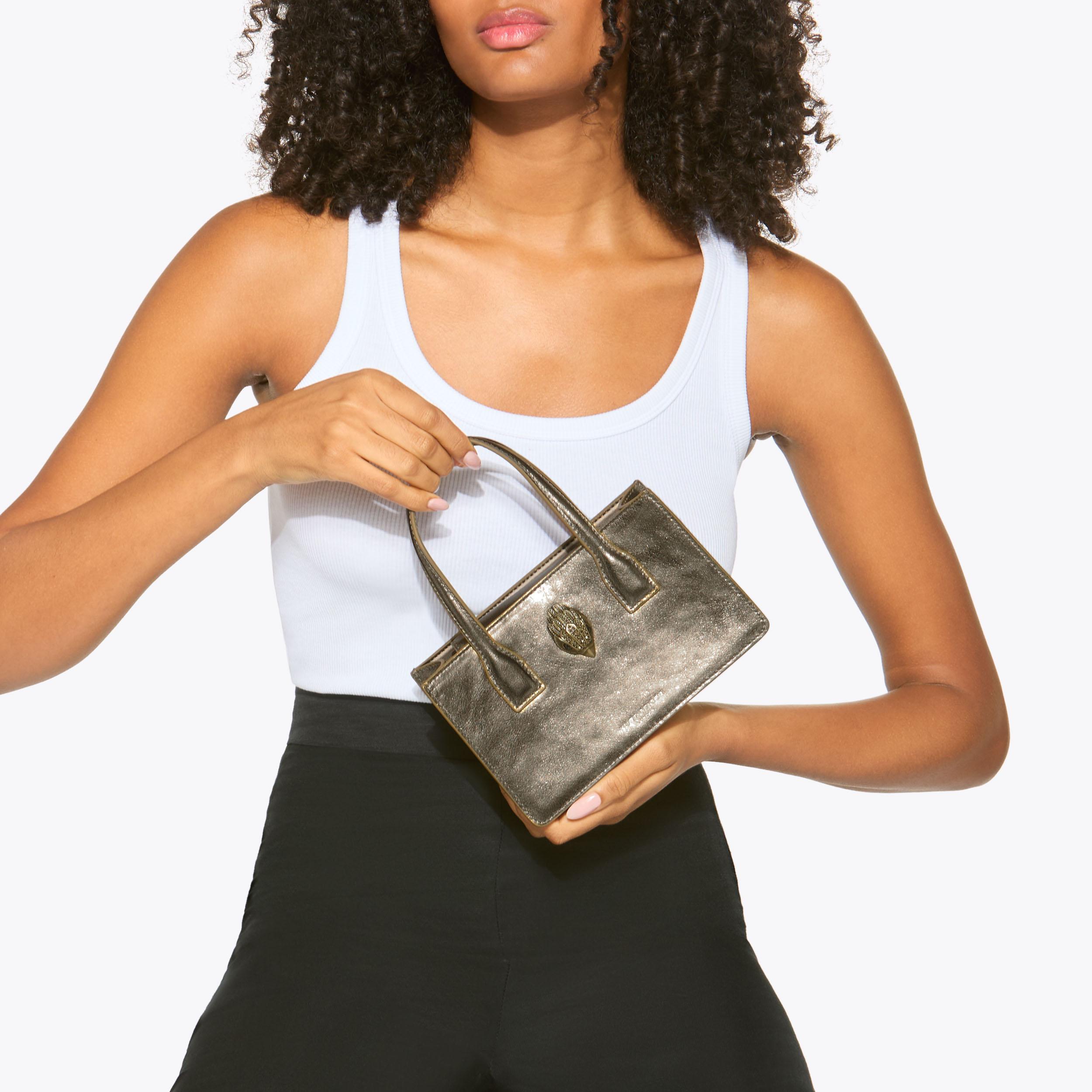 MINI BOND TOTE Metallic Bronze Top Handle Tote Bag by KURT GEIGER LONDON
