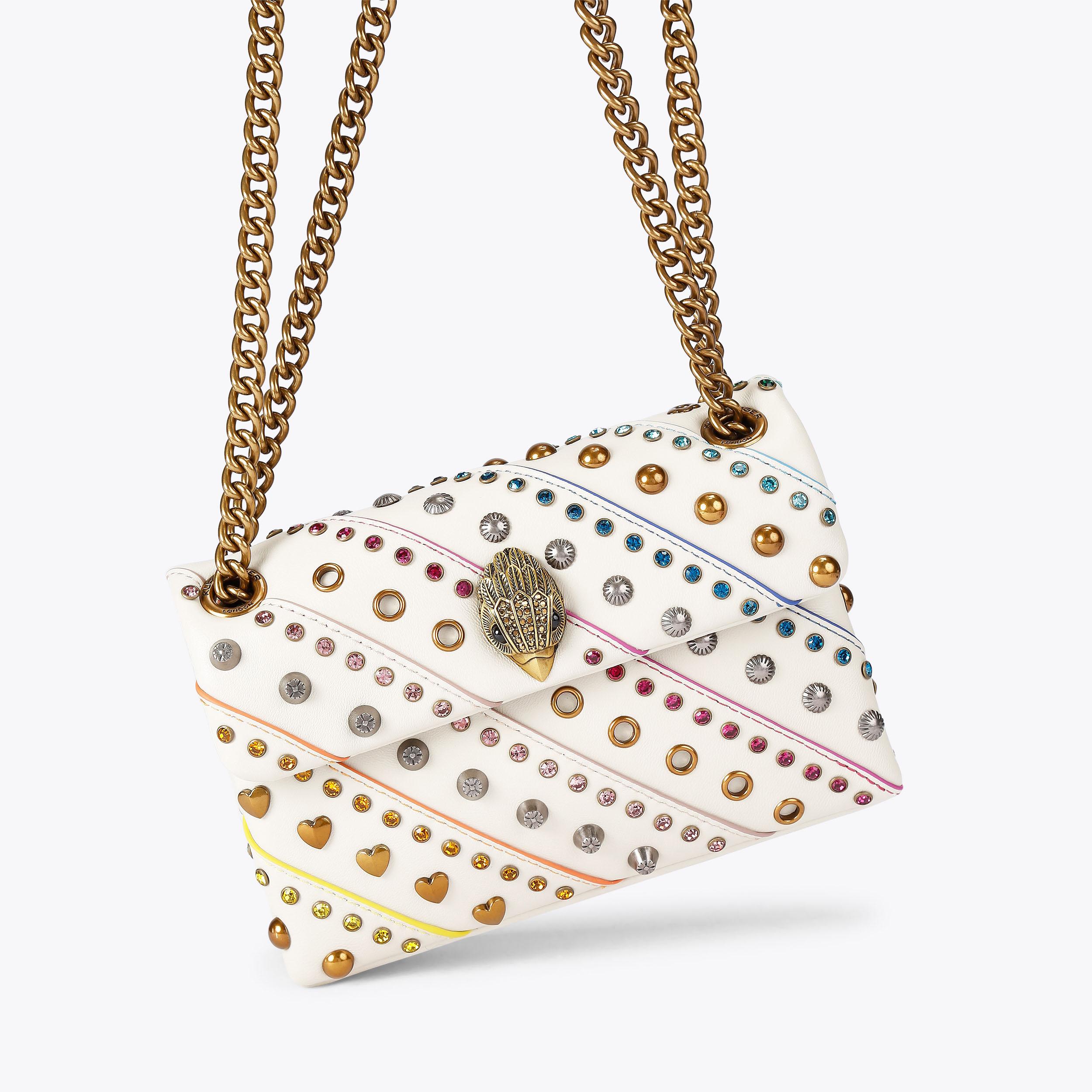 LEATHER MINI KENSINGTON L White Leather Mini Bag by KURT GEIGER LONDON