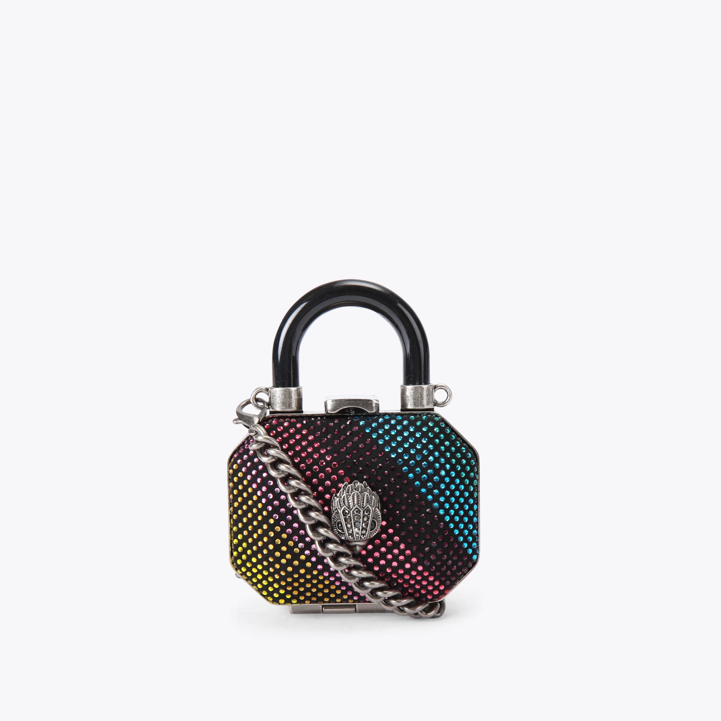 MICRO TOP HANDLE Rainbow Crystals Clutch Bag by KURT GEIGER LONDON