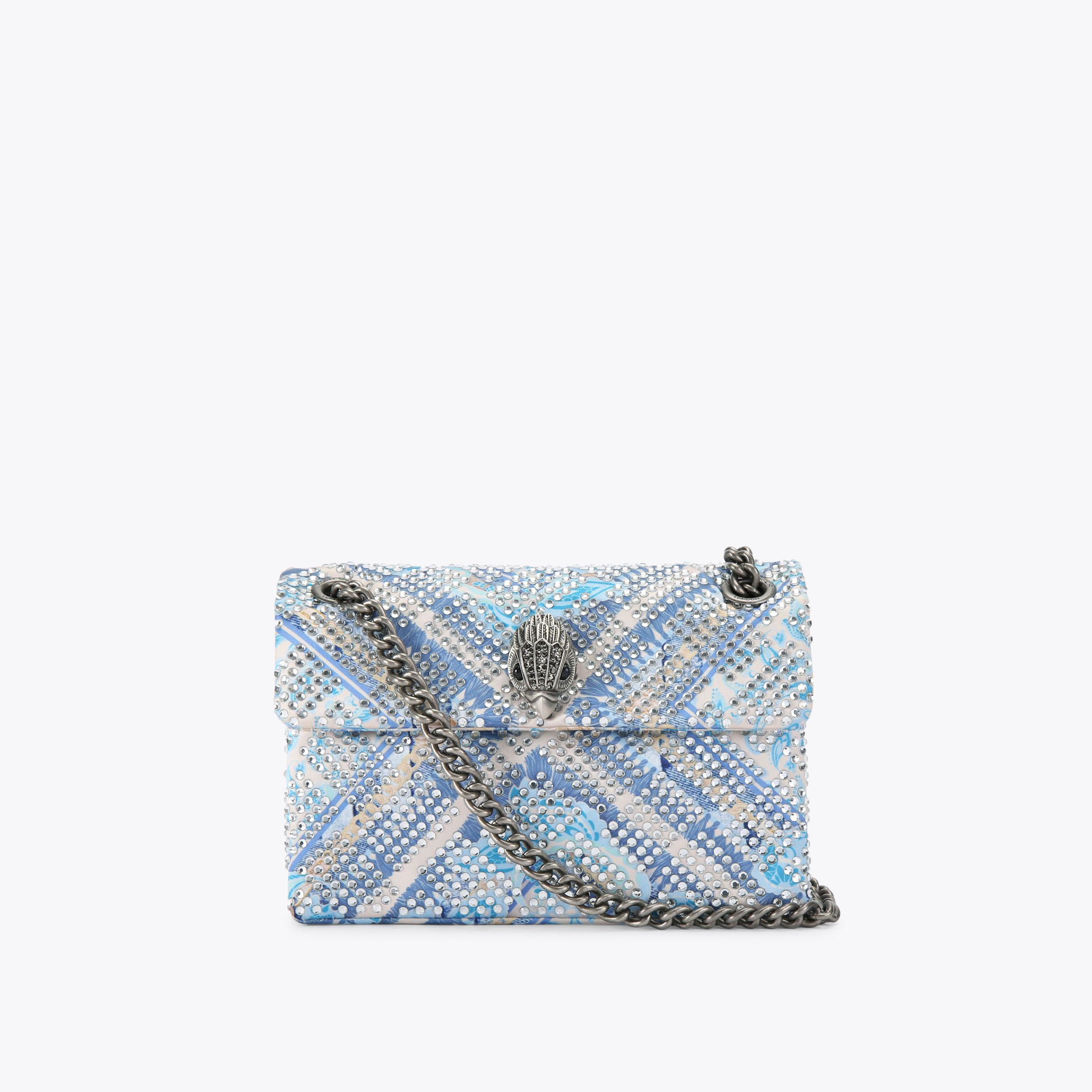 FABRIC MINI KENSINGTON Blue Paisley Bag by KURT GEIGER LONDON