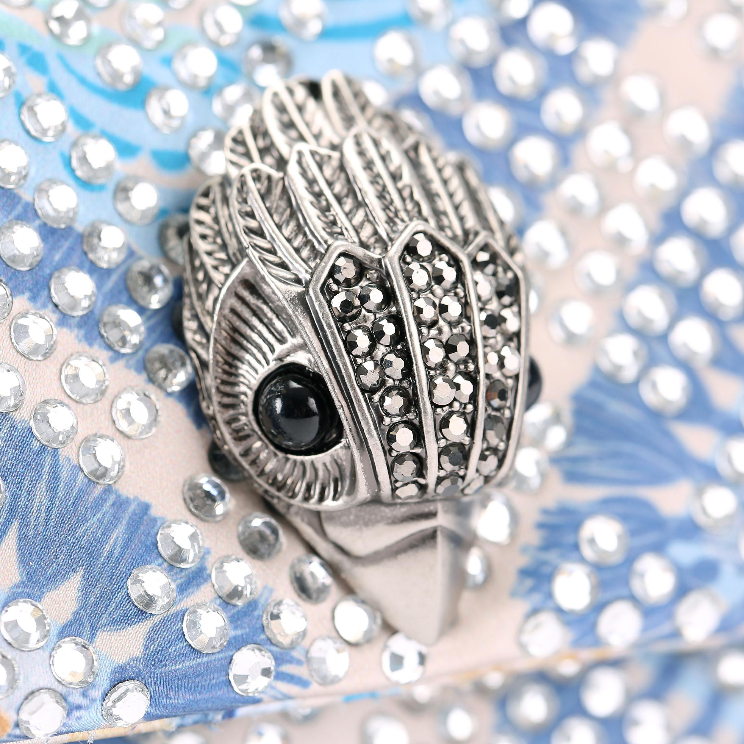 FABRIC MINI KENSINGTON Blue Paisley Bag by KURT GEIGER LONDON