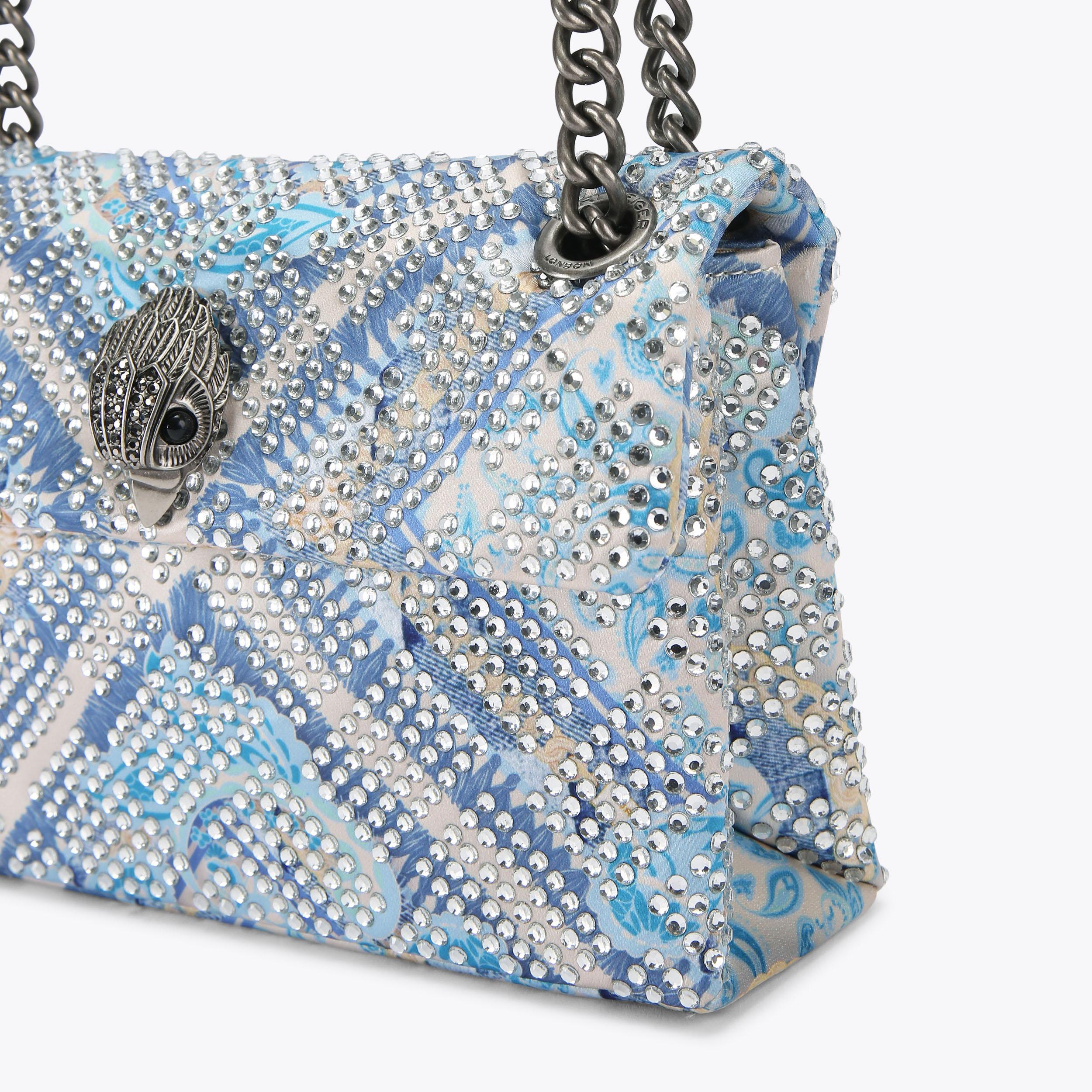 FABRIC MINI KENSINGTON Blue Paisley Bag by KURT GEIGER LONDON