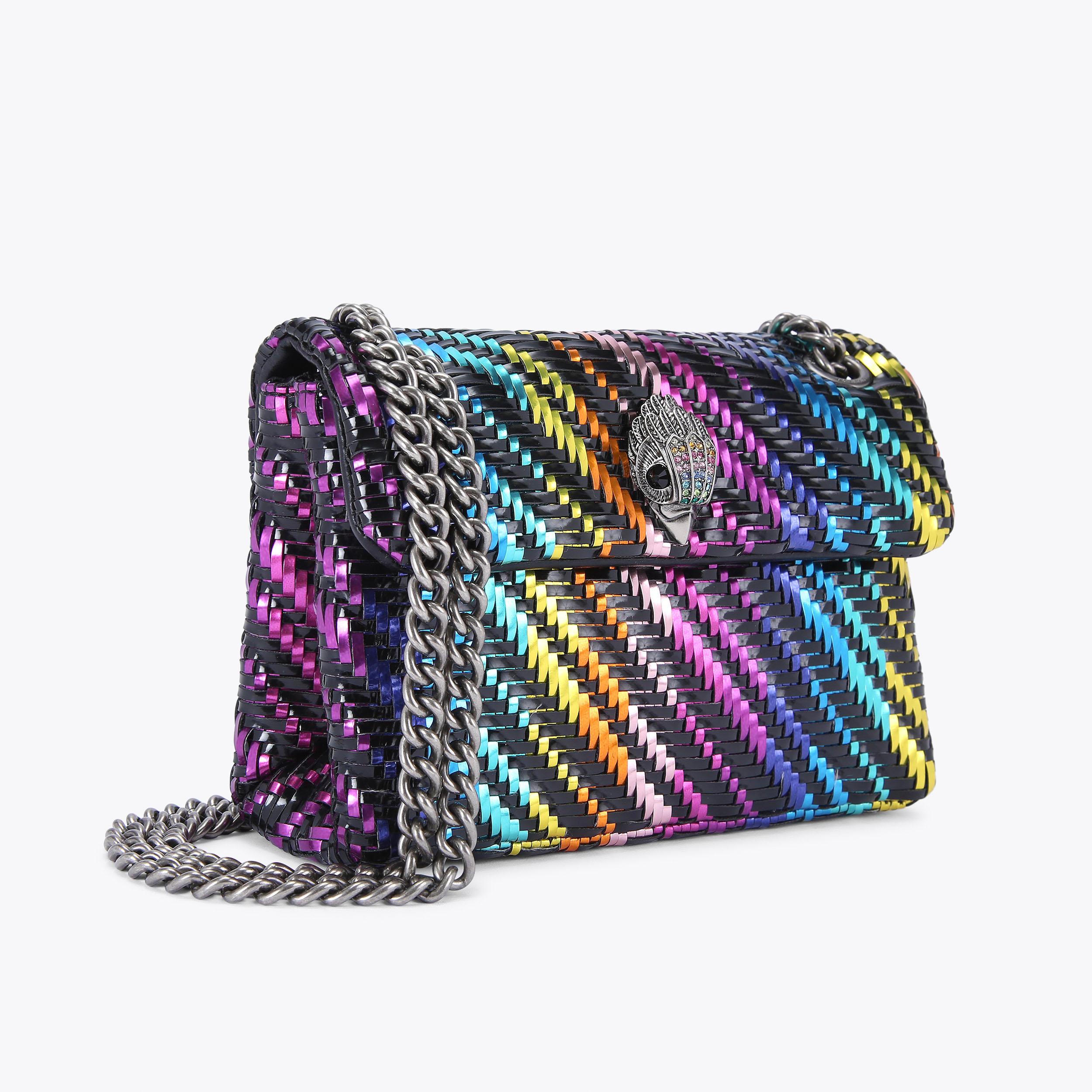 MINI KENSINGTON BAG Rainbow Stripe Woven Cross Body Bag by KURT GEIGER ...