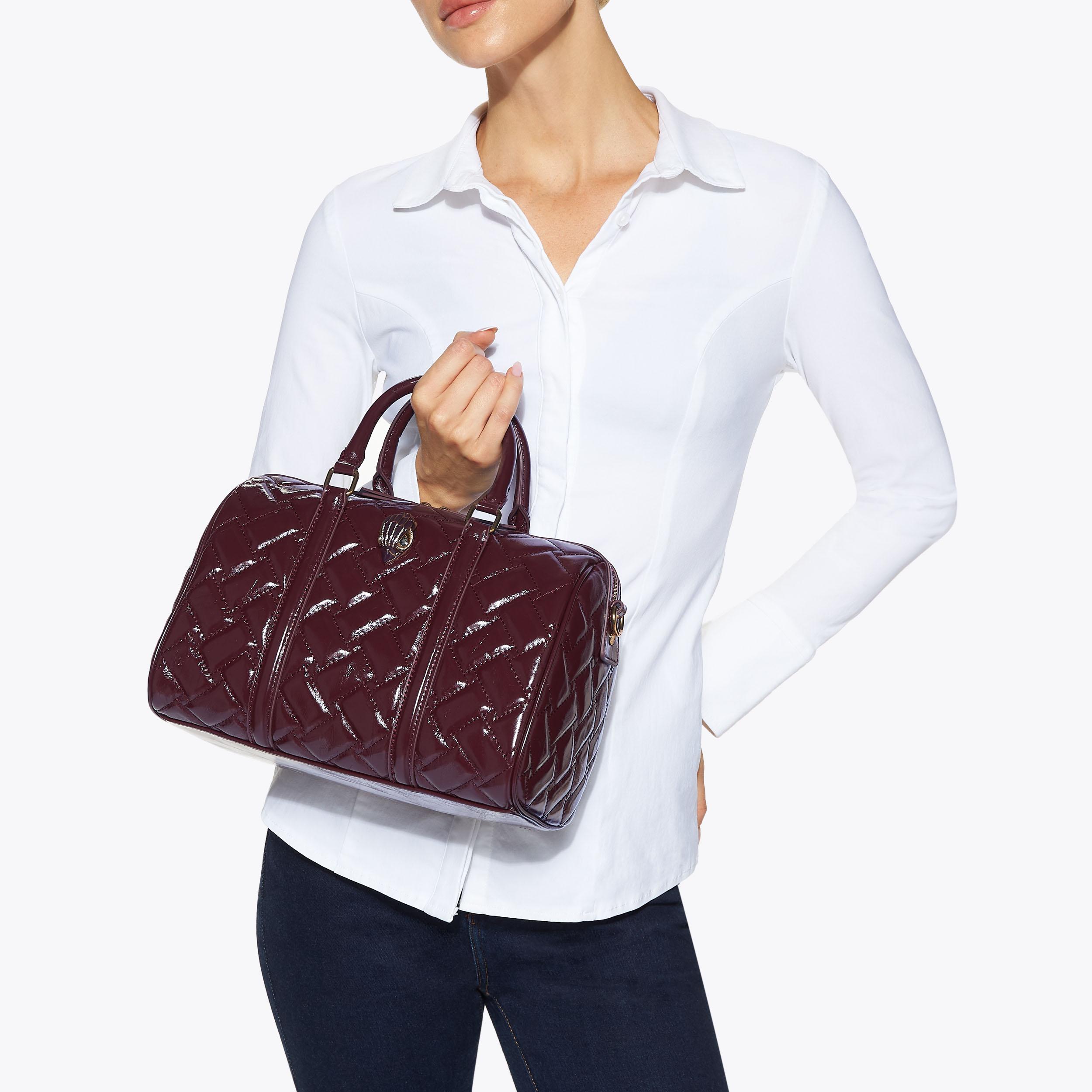 KENSINGTON BOSTON E Wine Leather Bag by KURT GEIGER LONDON