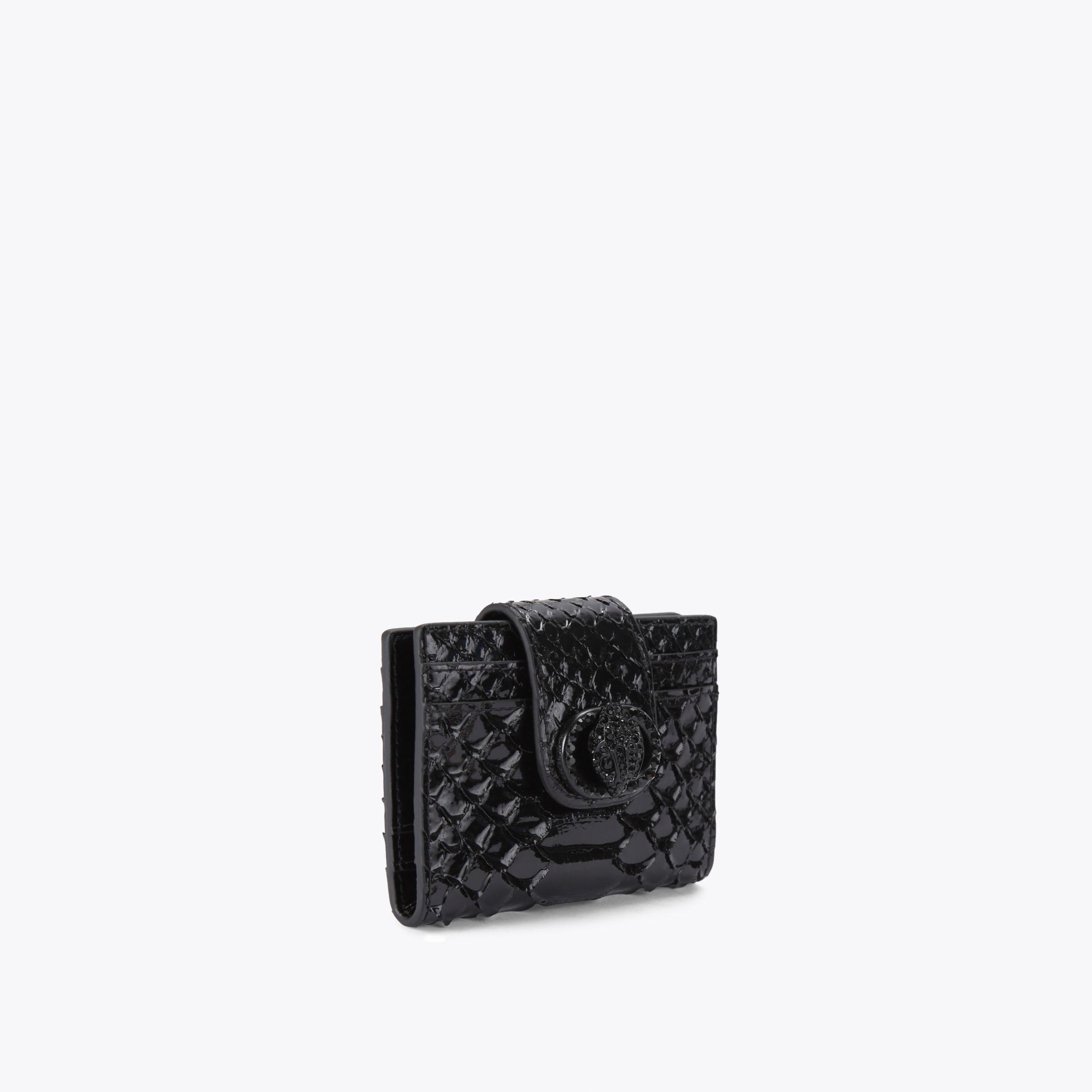 CHELSEA MULTI CARD DR Black Lizard Card Wallet by KURT GEIGER LONDON