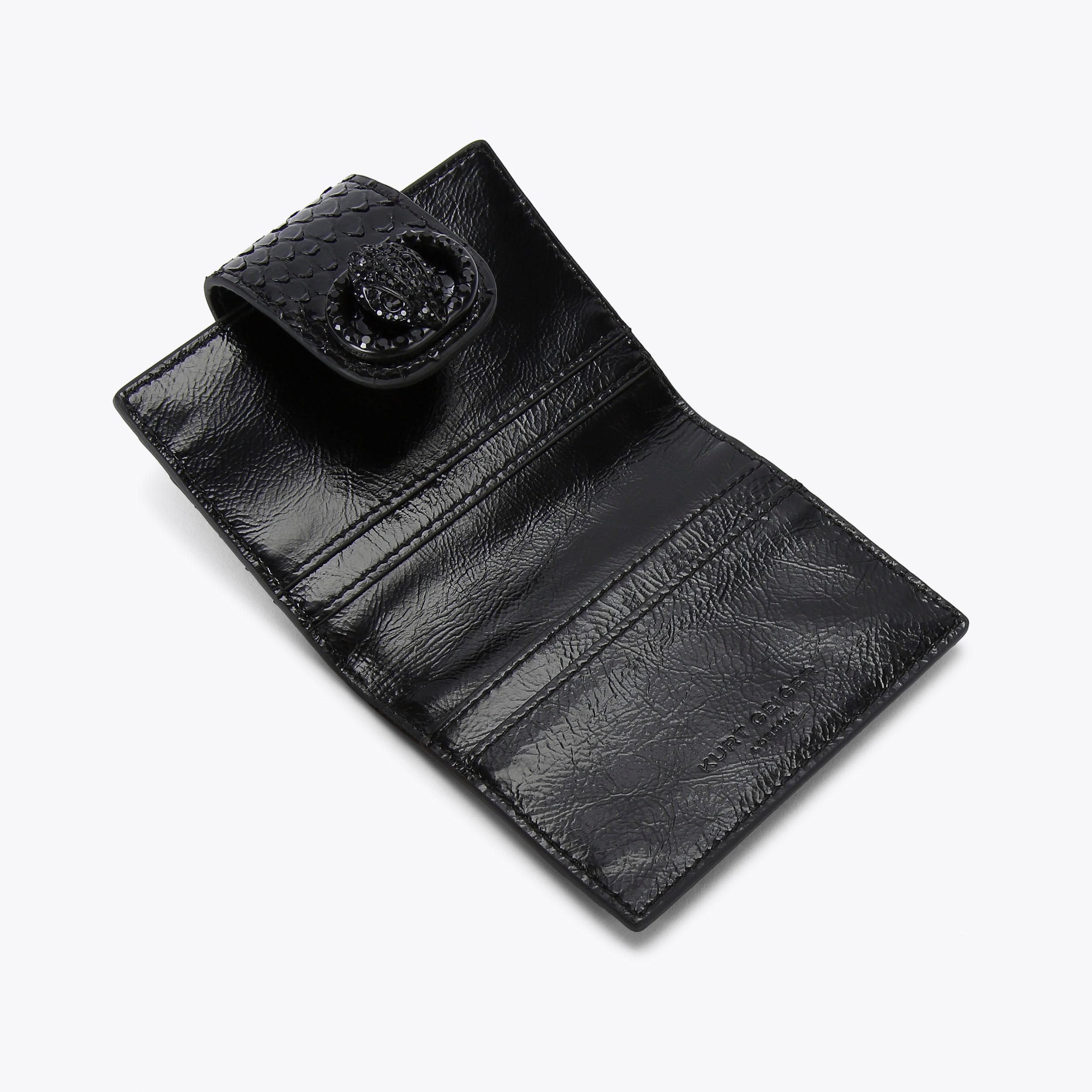 CHELSEA MULTI CARD DR Black Lizard Card Wallet by KURT GEIGER LONDON