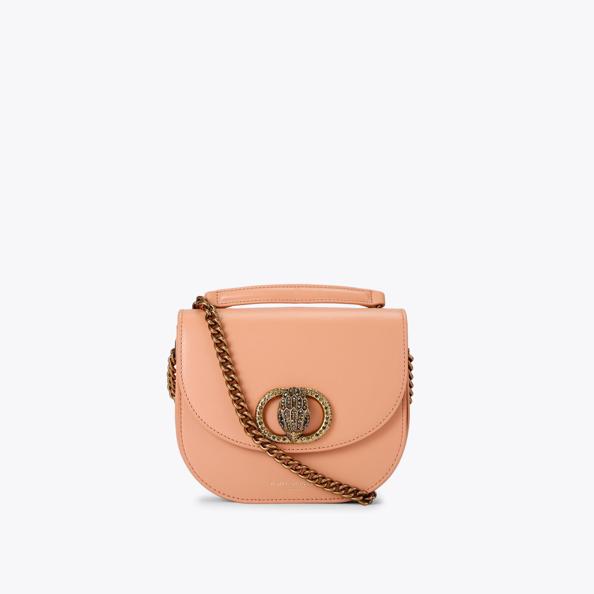 CHELSEA SADDLE BAG Tan Leather Saddle Bag by KURT GEIGER LONDON