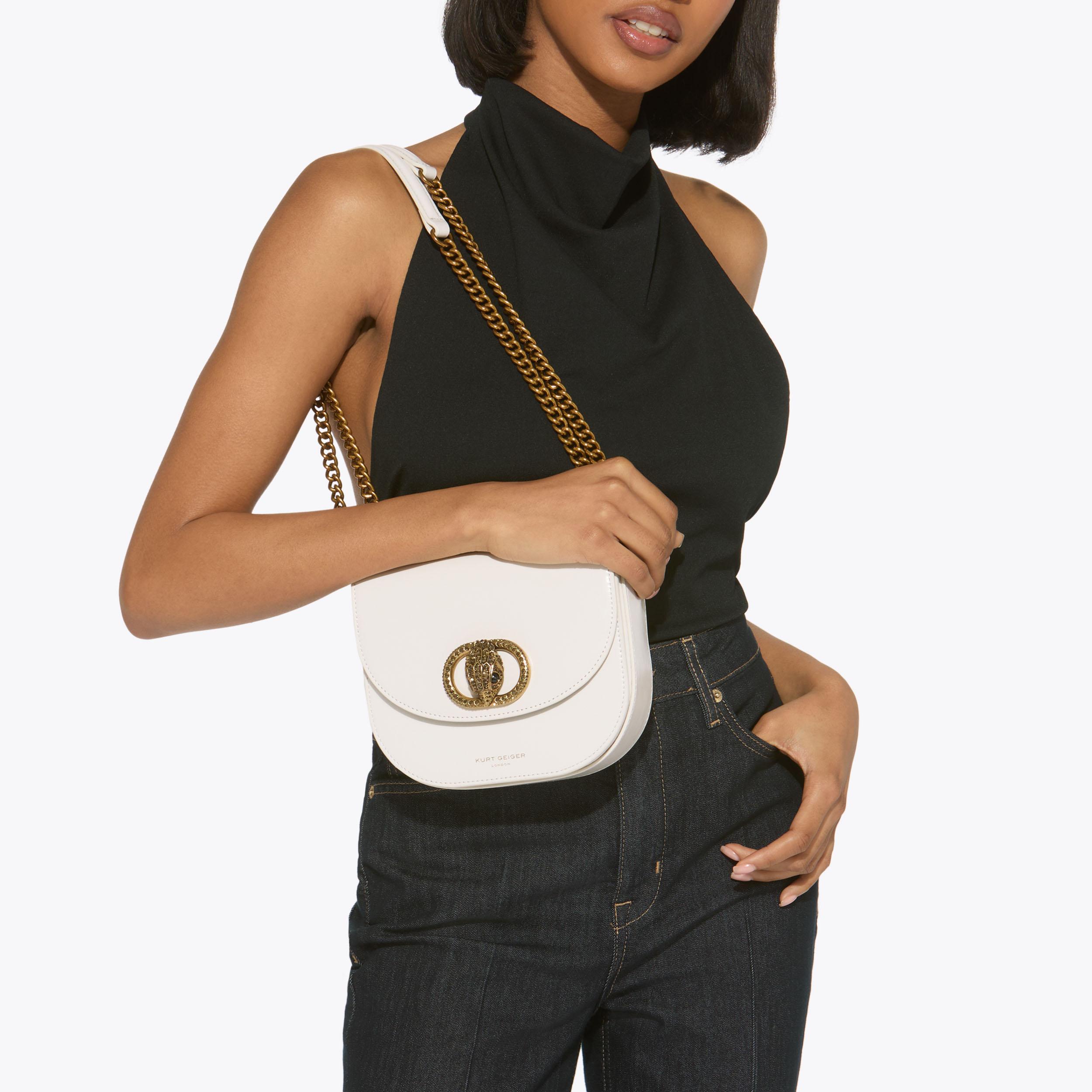 CHELSEA SADDLE BAG Bone Leather Chelsea Saddle Bag by KURT GEIGER LONDON