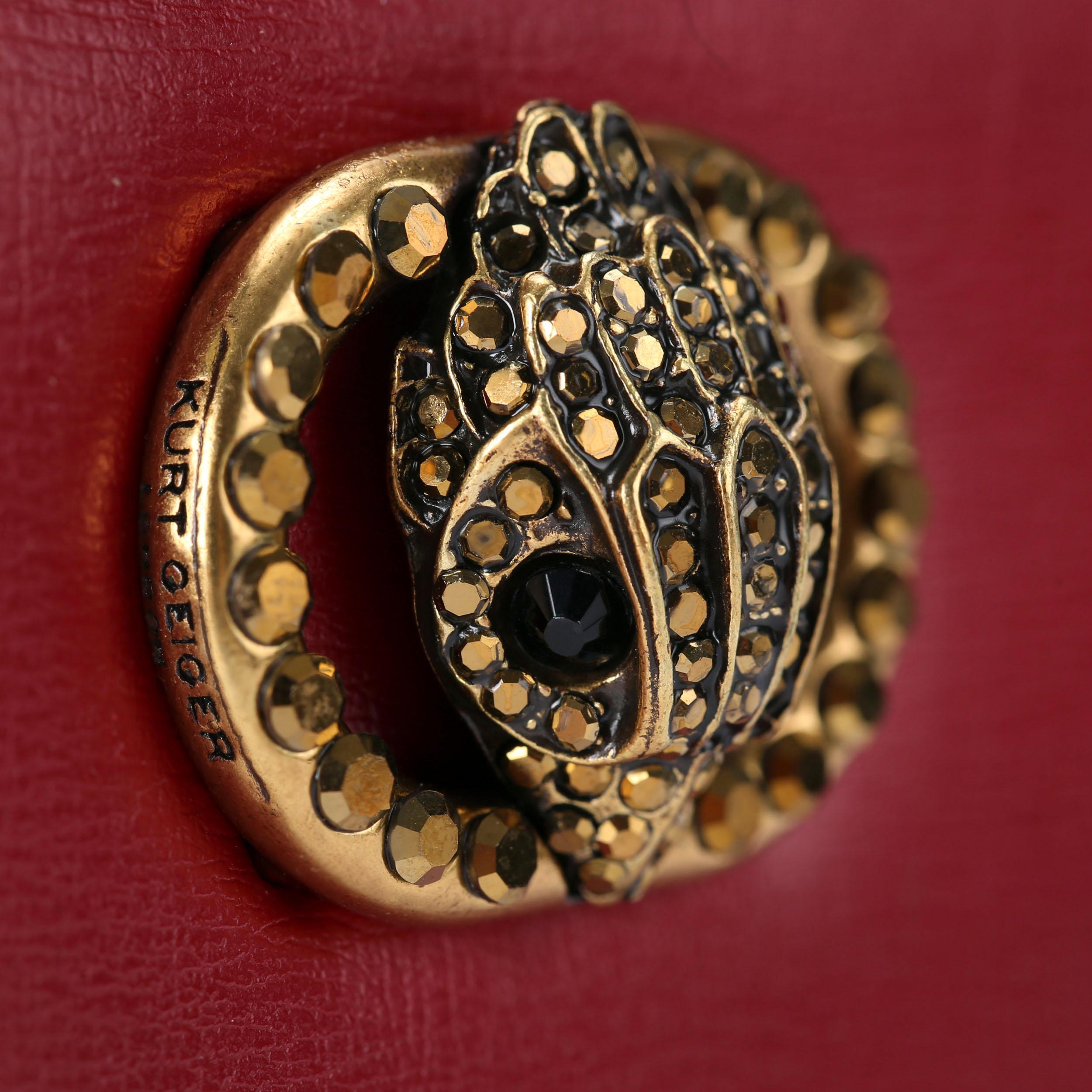 CHELSEA ZIP AROUND W Red Leather Zip Around Wallet by KURT GEIGER LONDON