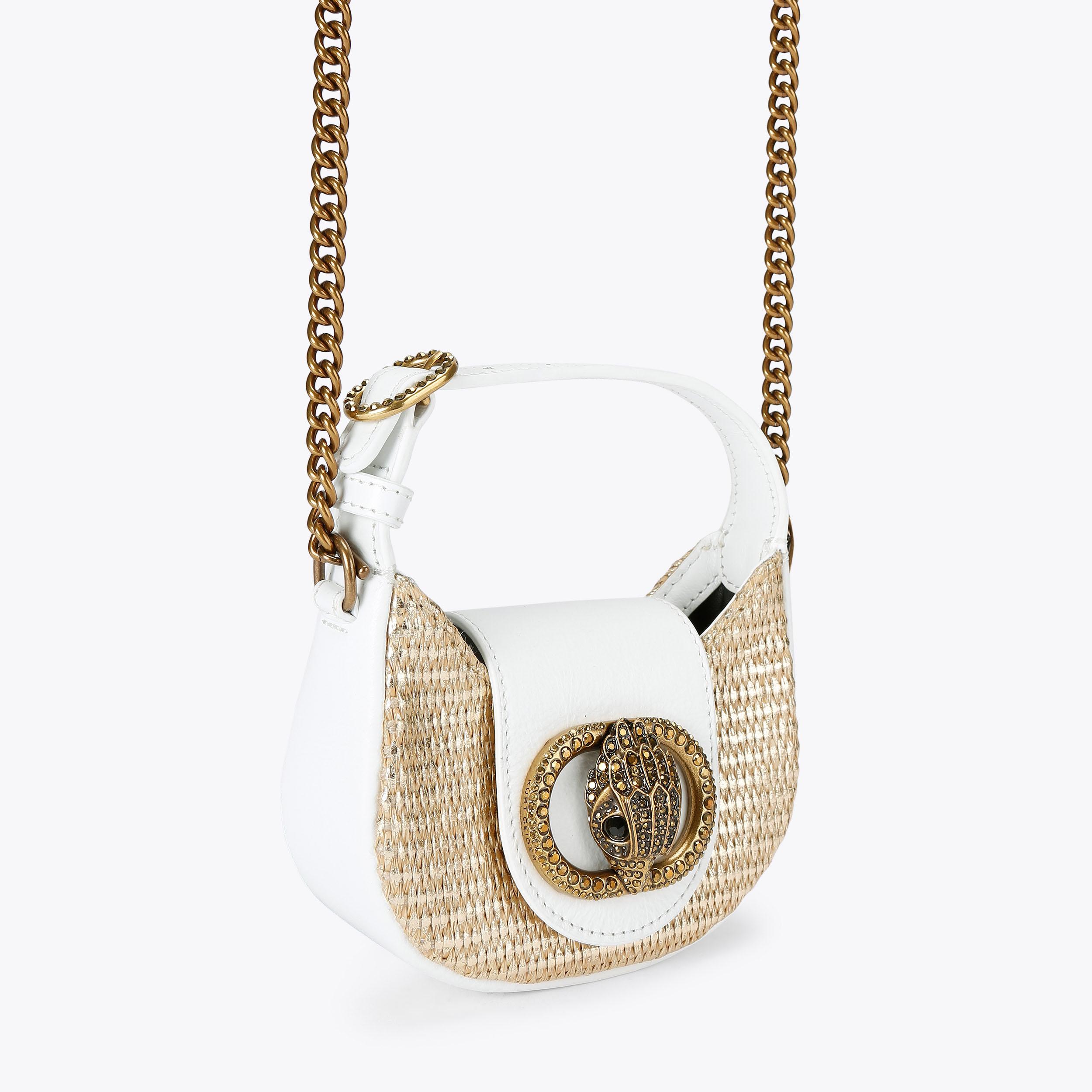 MICRO CHELSEA HOBO Bone Raffia Micro Hobo Bag by KURT GEIGER LONDON