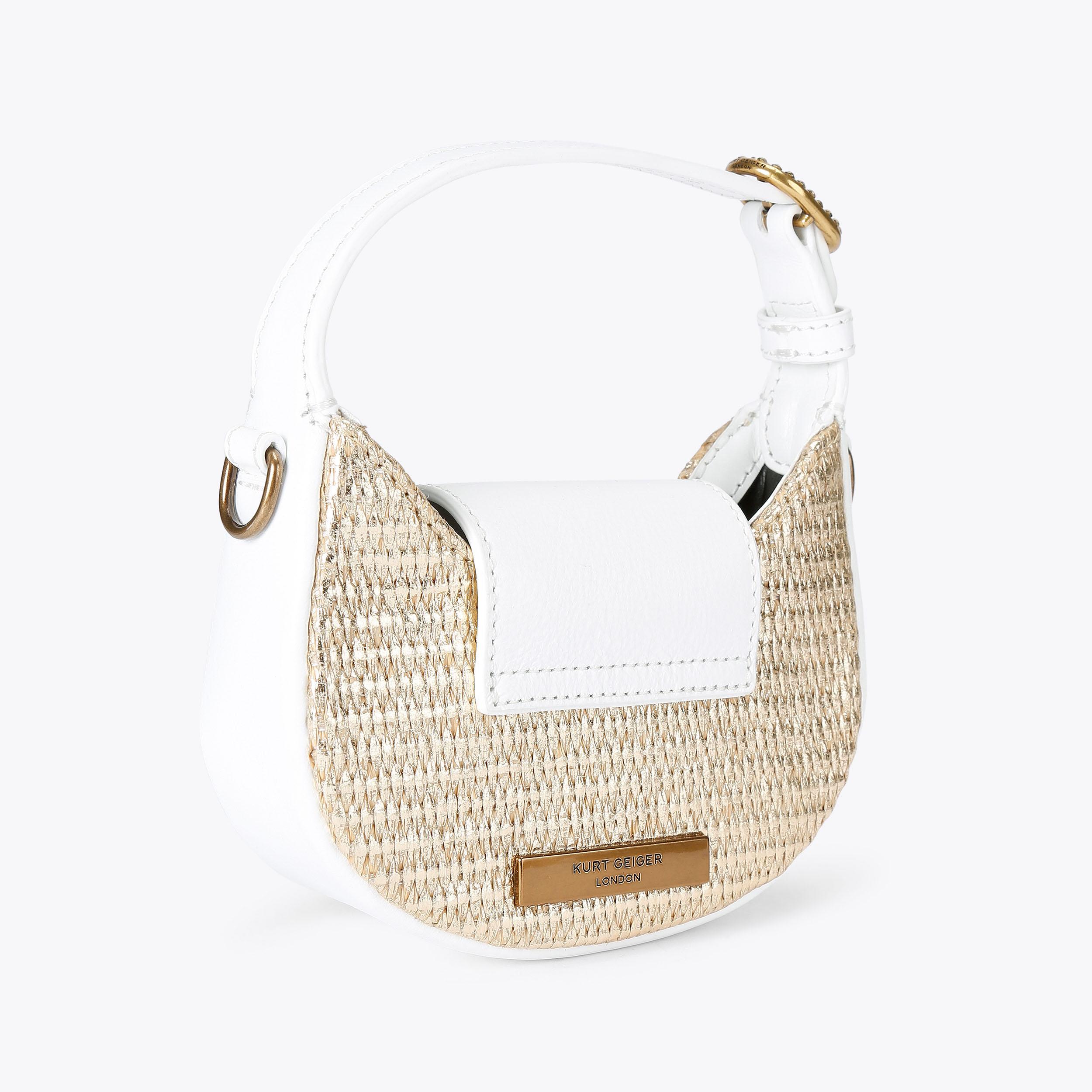 MICRO CHELSEA HOBO Bone Raffia Micro Hobo Bag by KURT GEIGER LONDON