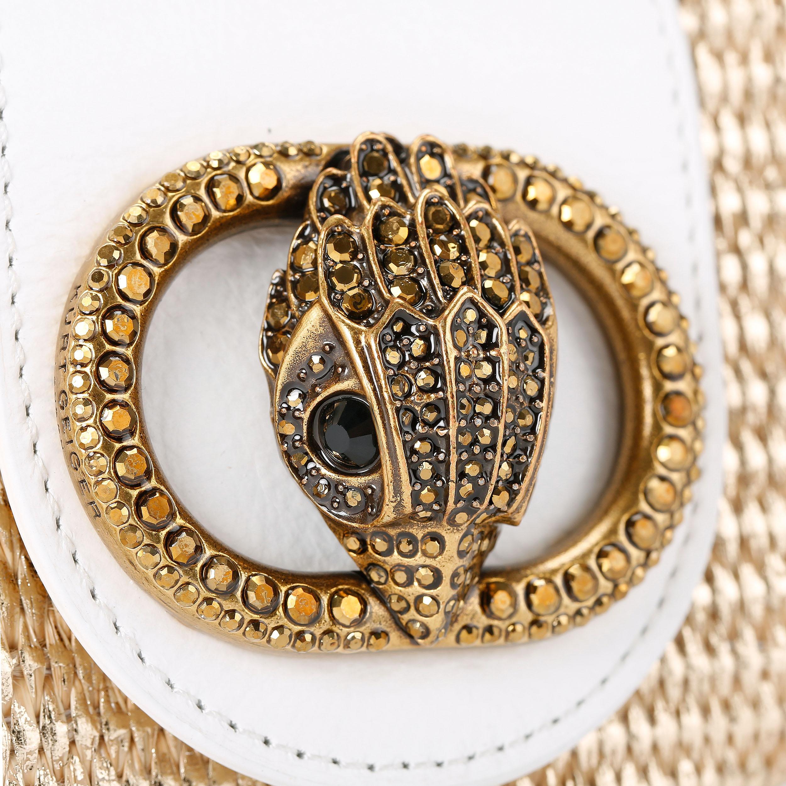 MICRO CHELSEA HOBO Bone Raffia Micro Hobo Bag by KURT GEIGER LONDON