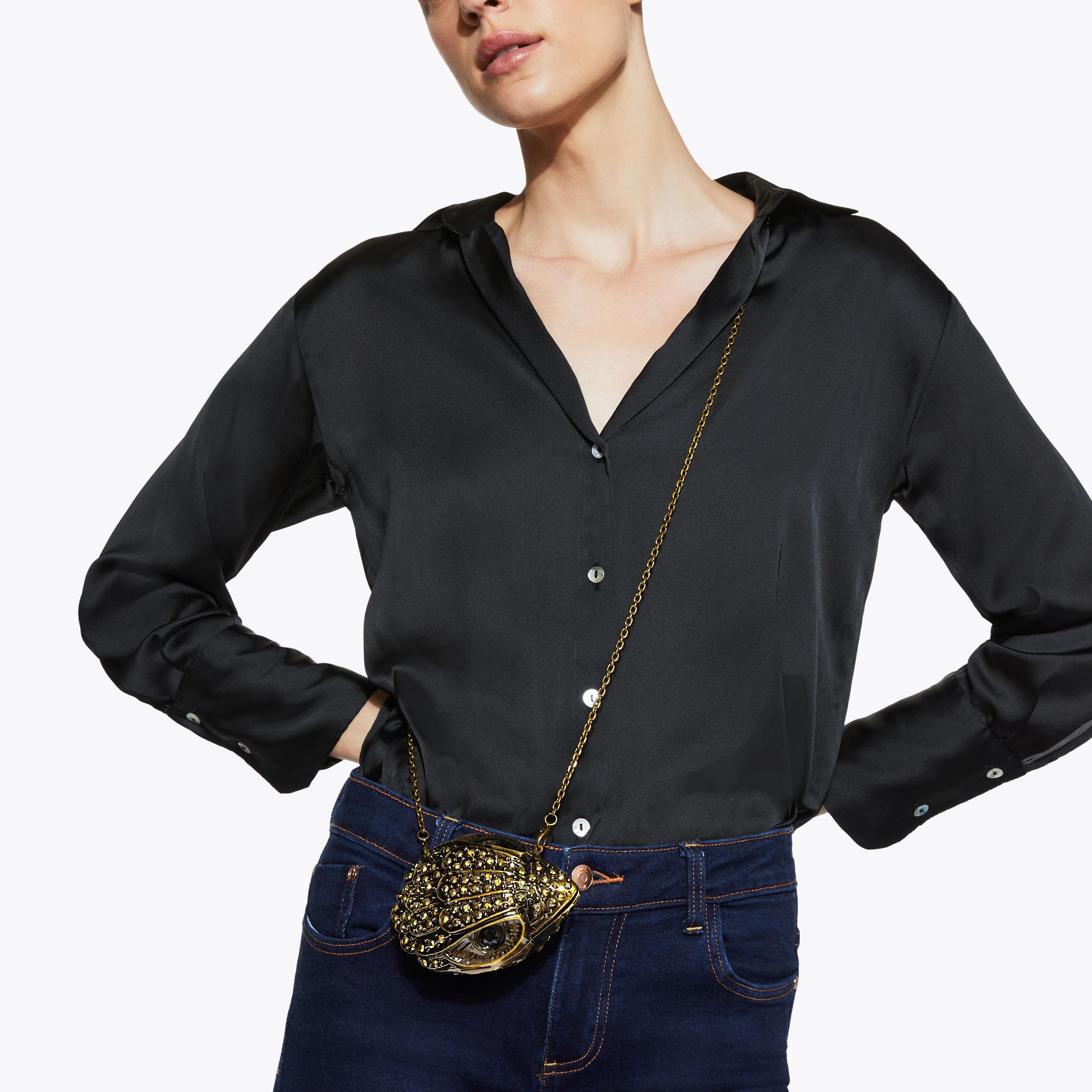 MICRO EAGLE CLUTCH Antiqued Brass Cross Body Clutch Bag by KURT GEIGER ...