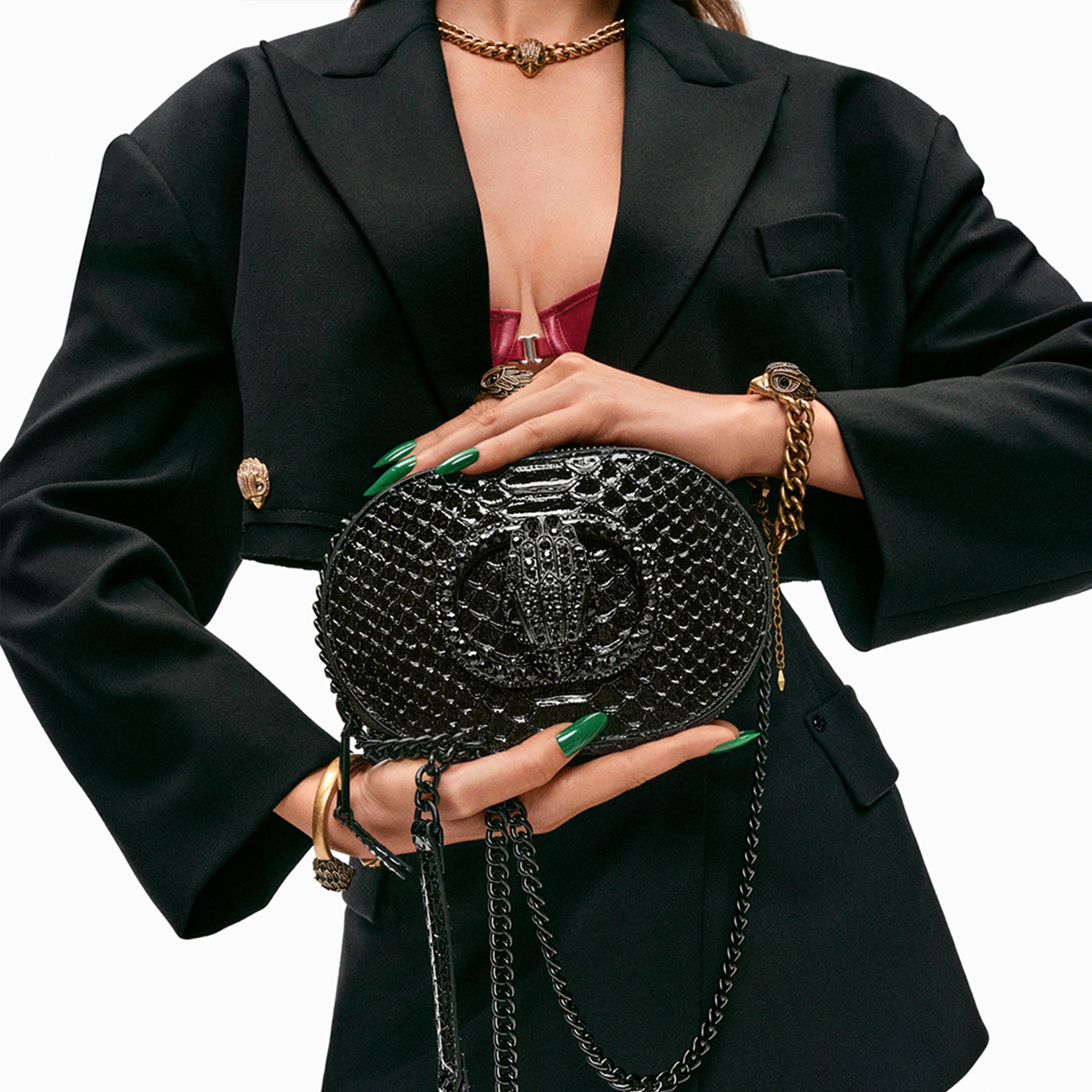 SM CHELSEA CAMERA BAG DR Black Lizard Drench Camera Bag by KURT GEIGER ...