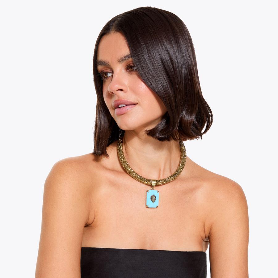 Rope crystal necklace store