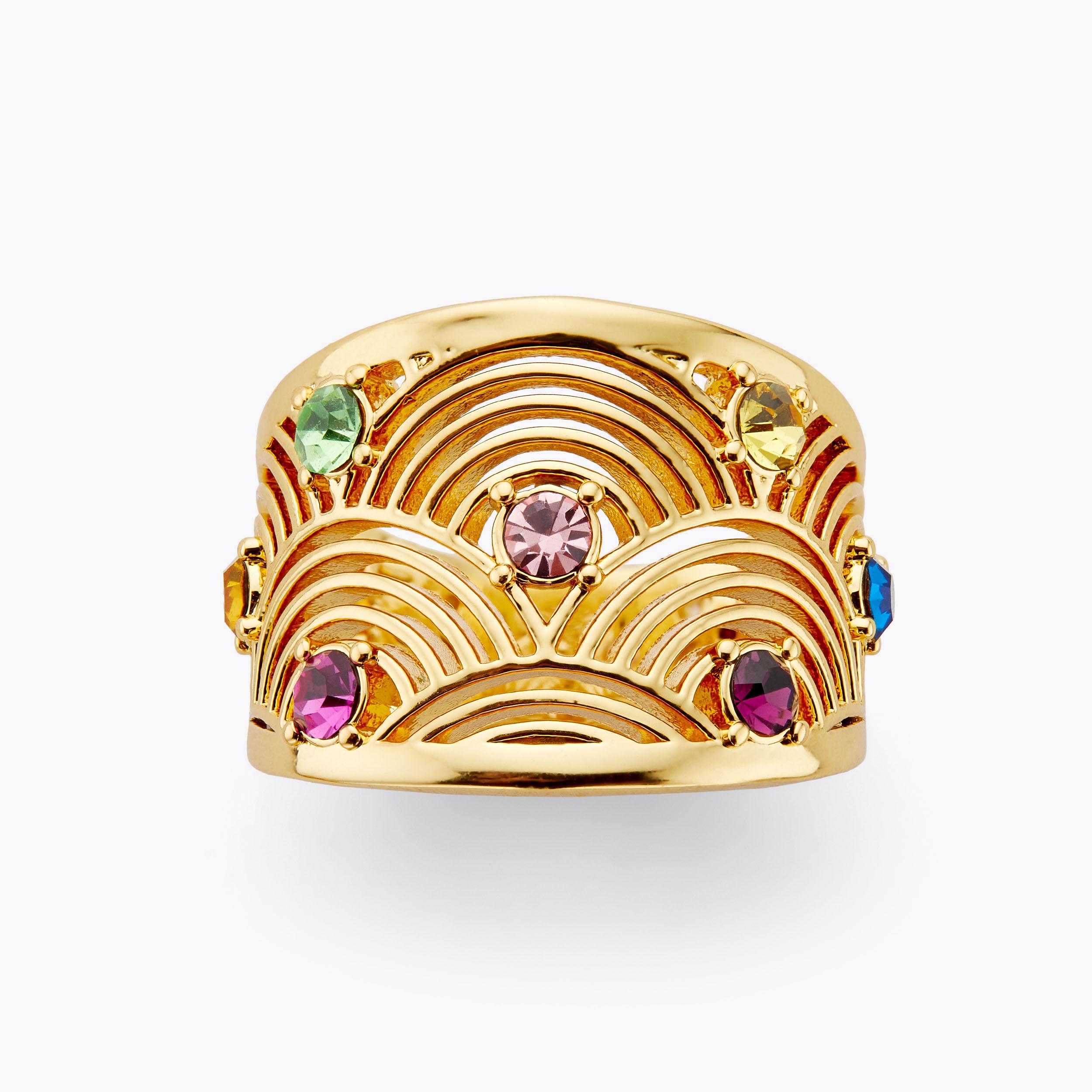 SOUTHBANK CUT OUT RING Gold Wide Ring by KURT GEIGER LONDON
