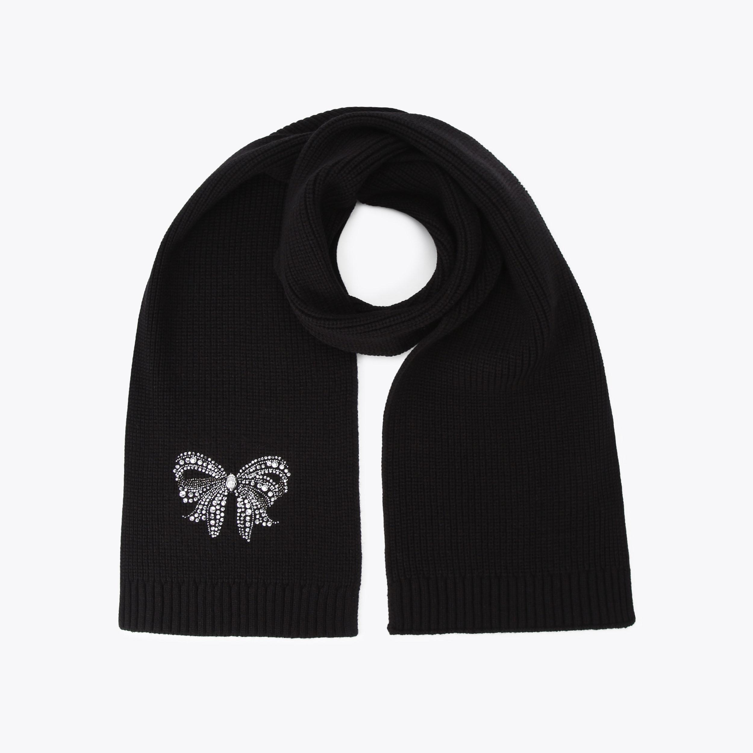 BELGRAVIA BOW SCARF Black Knitted Scarf by KURT GEIGER LONDON