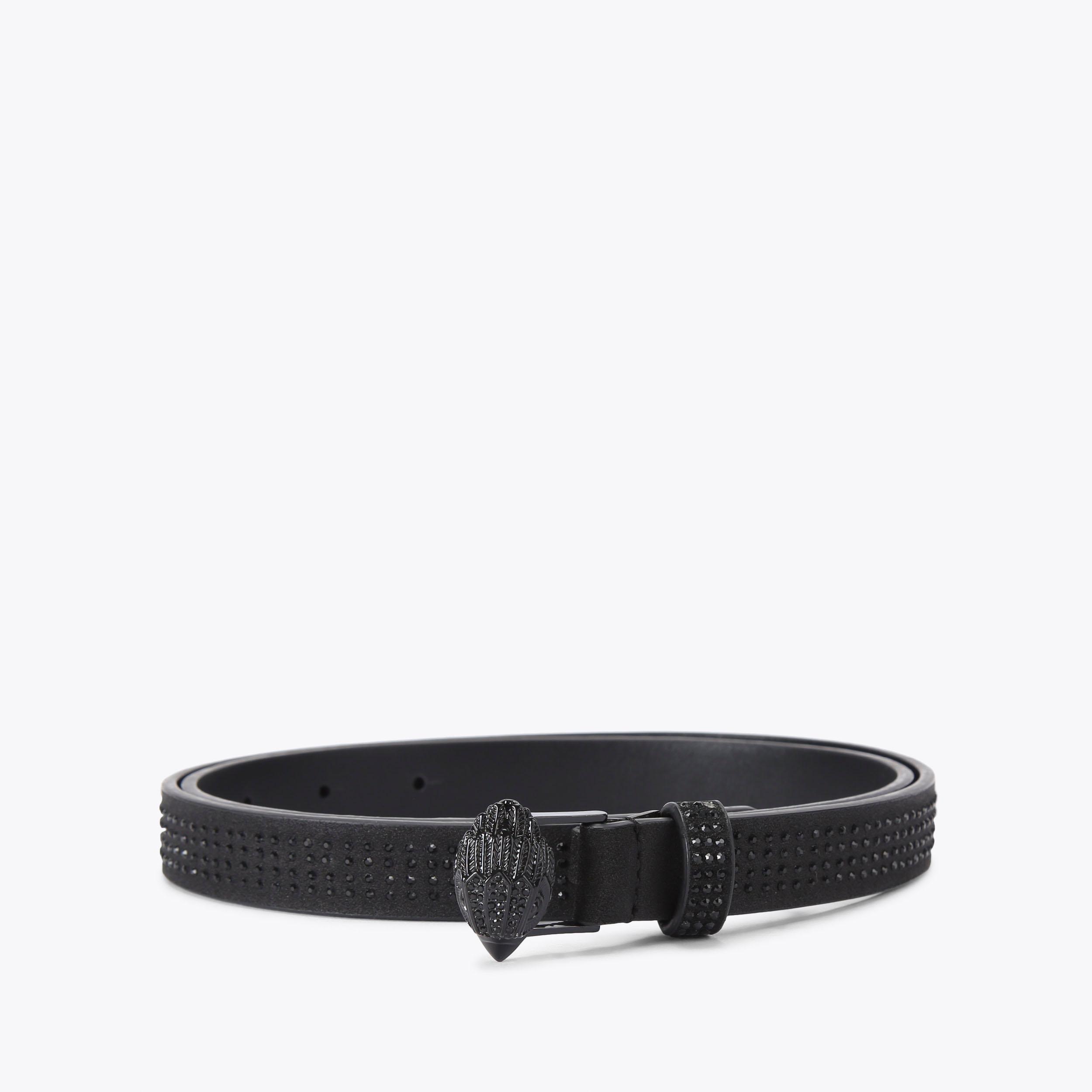 KENSINGTON GEM 20 BELT Black Crystal Belt by KURT GEIGER LONDON