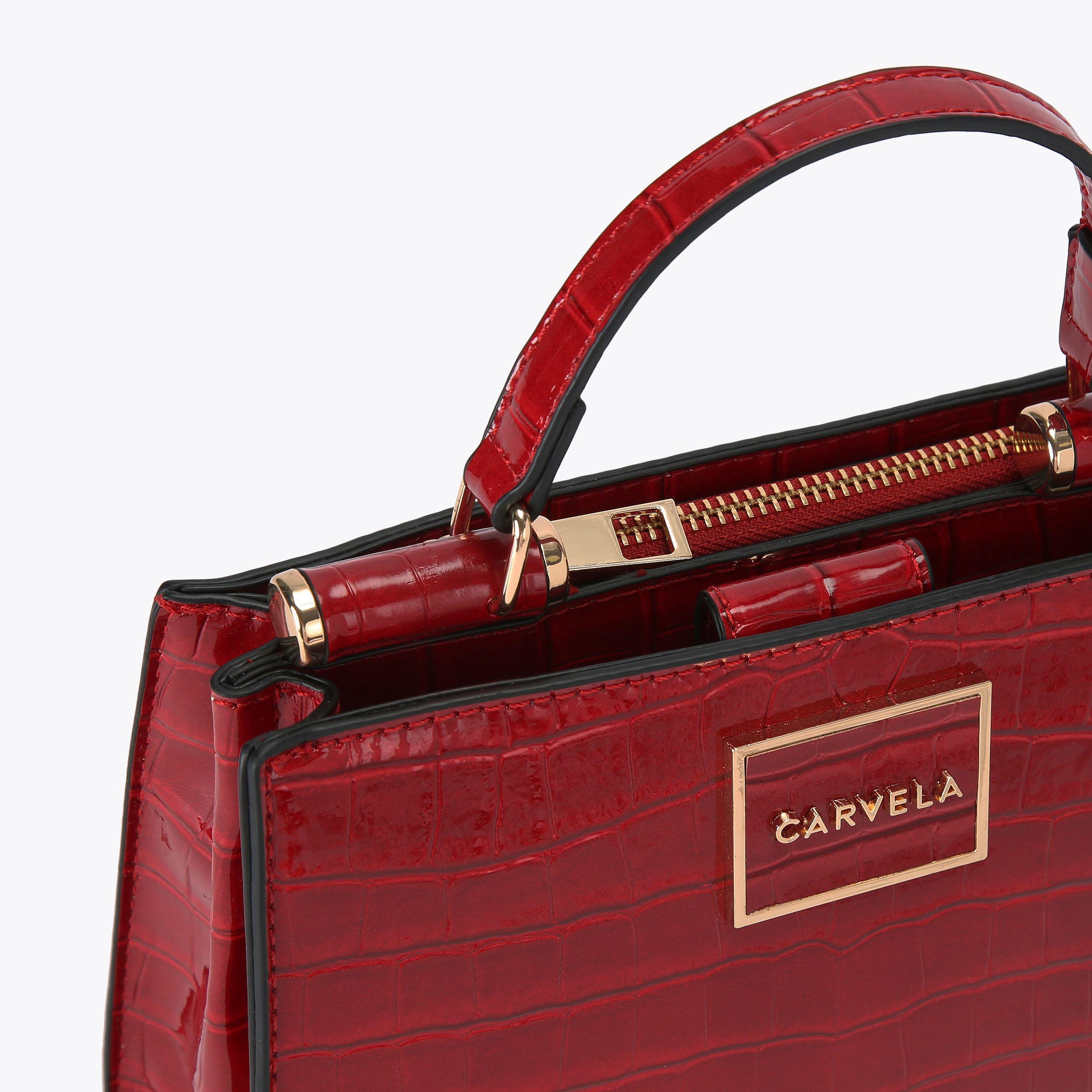 JESSICA MINI TOTE 2 Red Croc Tote Bag by CARVELA